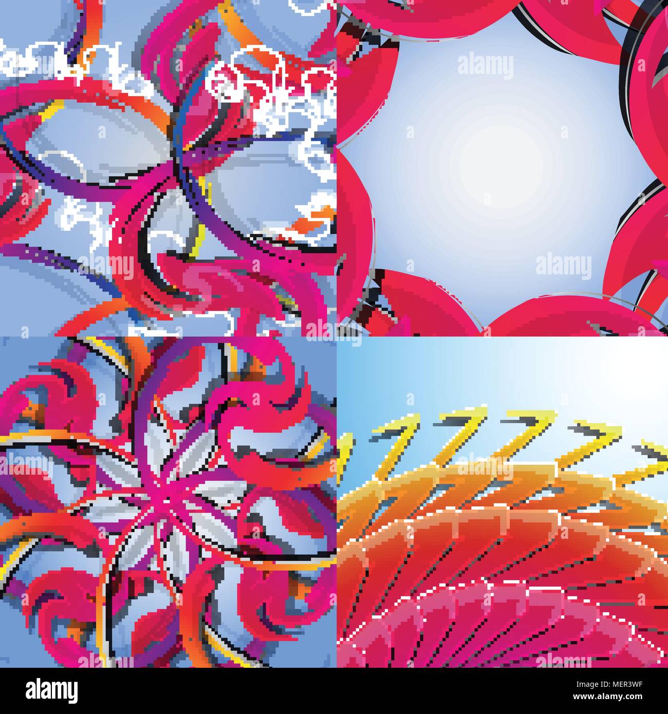 Set of Abstract Rainbow concept background. Vector illustration Stock ...