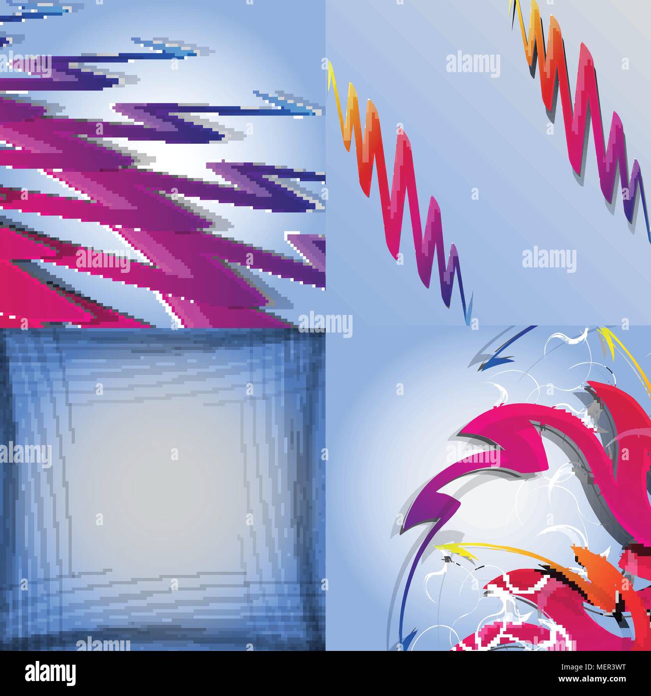 Set of Abstract Rainbow concept background. Vector illustration Stock ...