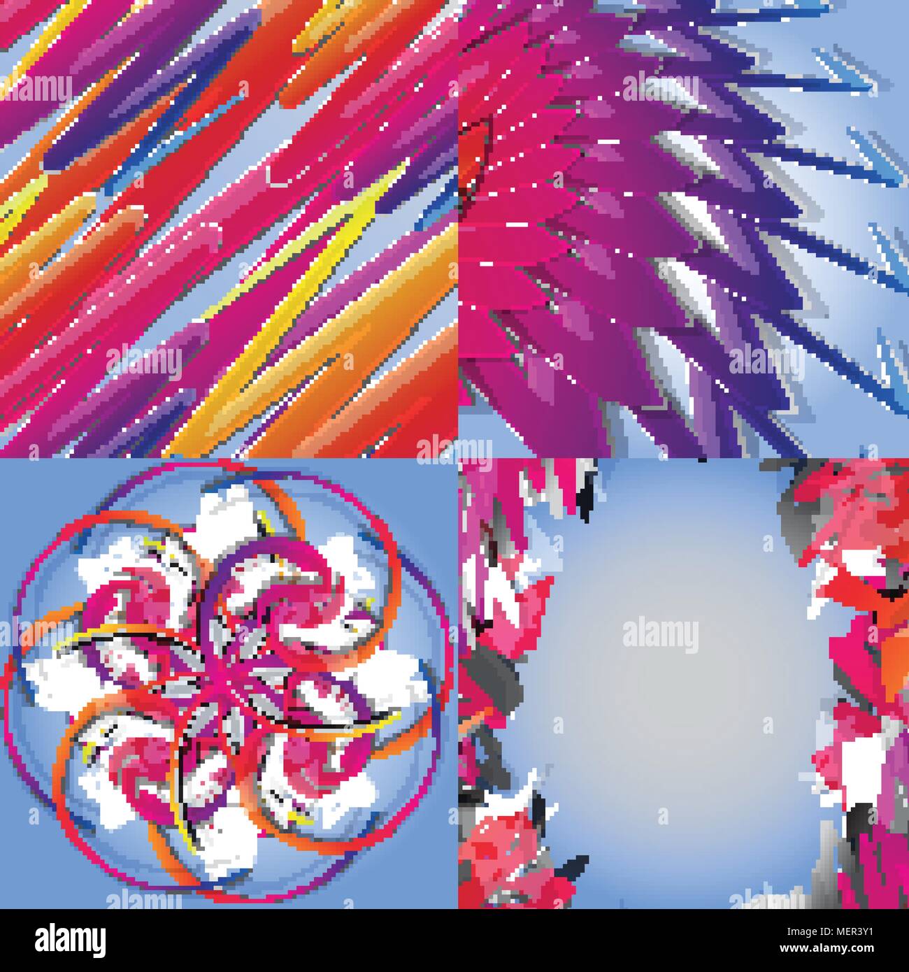 Set of Abstract Rainbow concept background. Vector illustration Stock ...