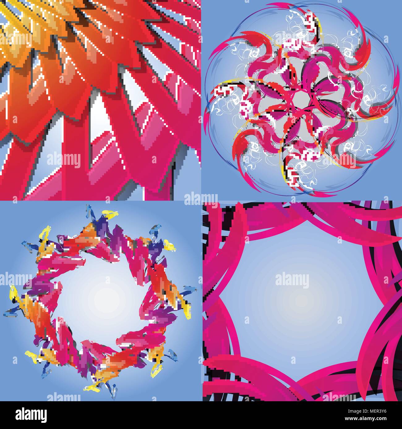 Set of Abstract Rainbow concept background. Vector illustration Stock ...