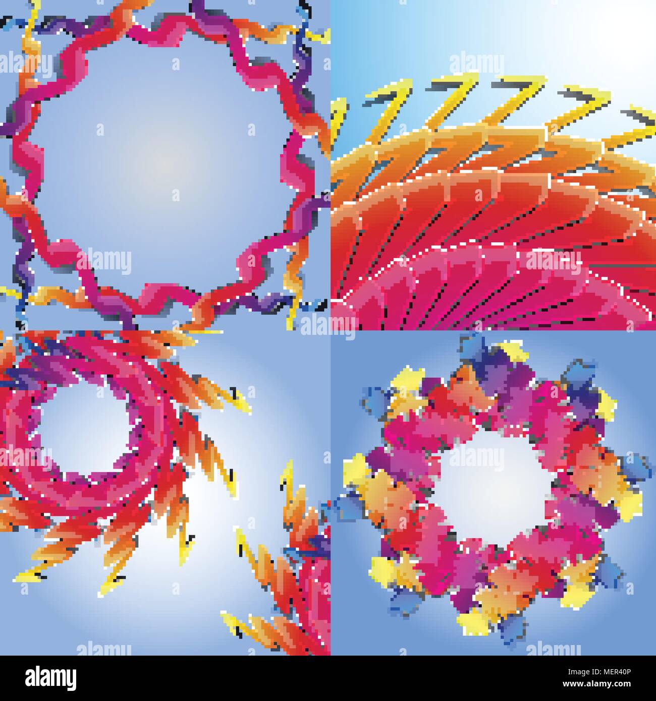 Set of Abstract Rainbow concept background. Vector illustration Stock ...