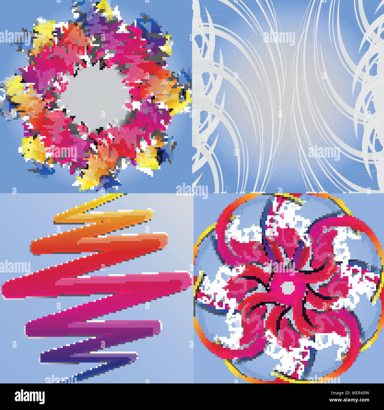 Set of Abstract Rainbow concept background. Vector illustration Stock ...