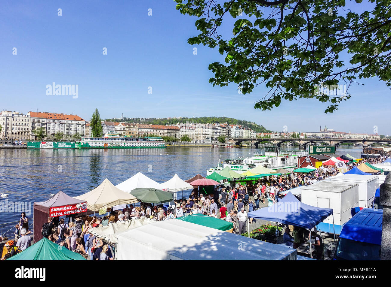 Naplavka, Farmers Market, Prague, Czech Republic Stock Photo - Alamy