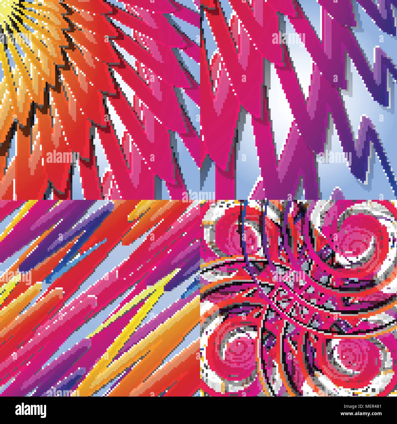 Set of colorful rainbow abstract background. Vector illustration Stock ...