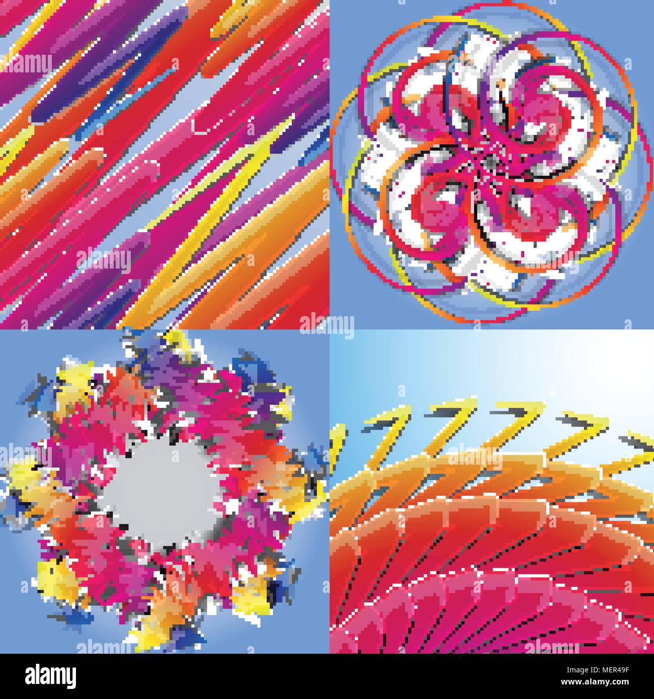 Set of colorful rainbow abstract background. Vector illustration Stock ...