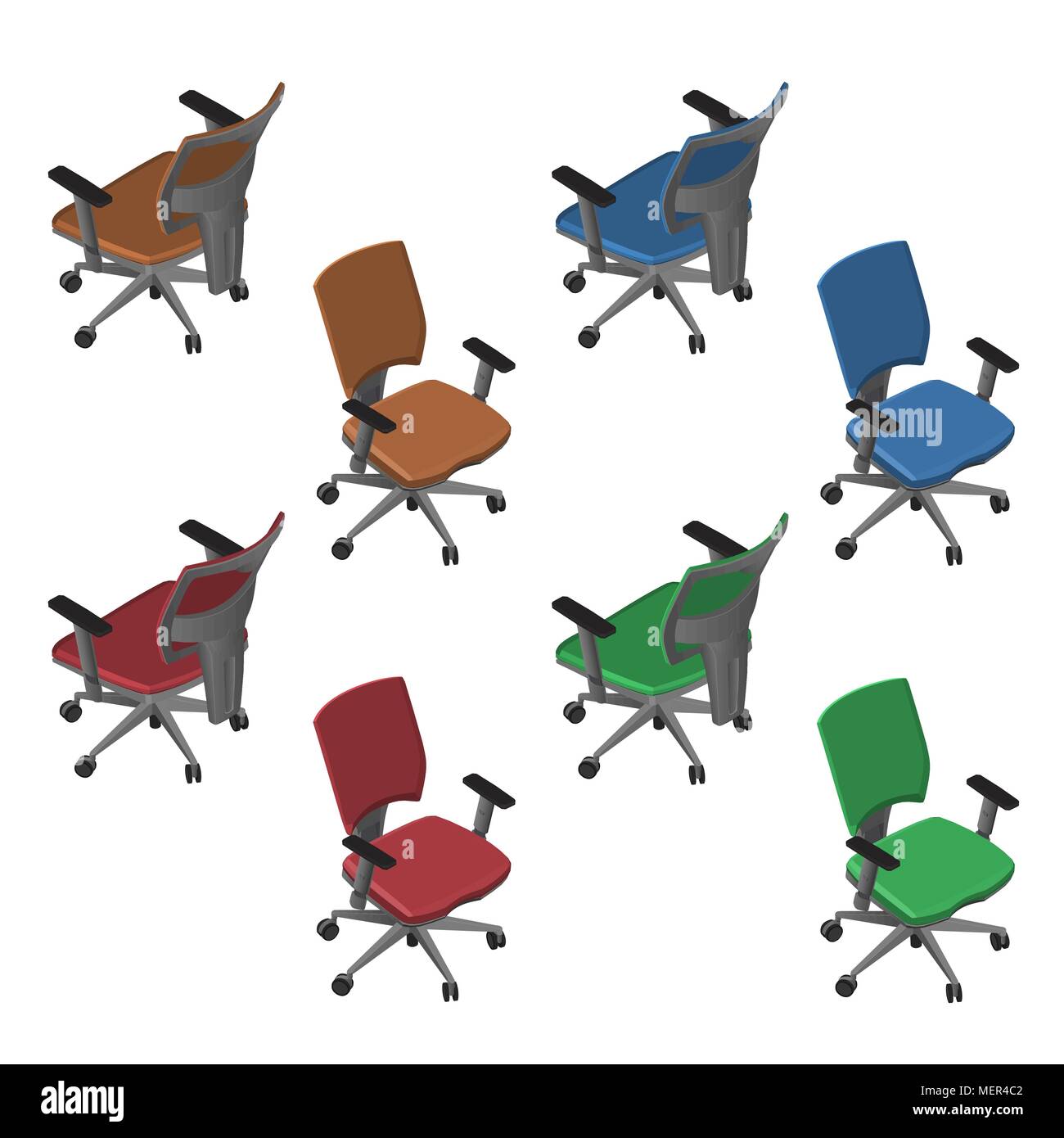 Isometric Office chairs Stock Vector Image & Art - Alamy