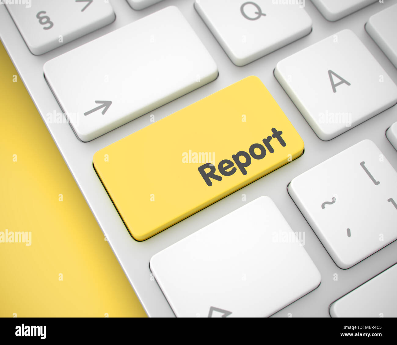 Report - Text on the Yellow Keyboard Button. 3D Stock Photo - Alamy
