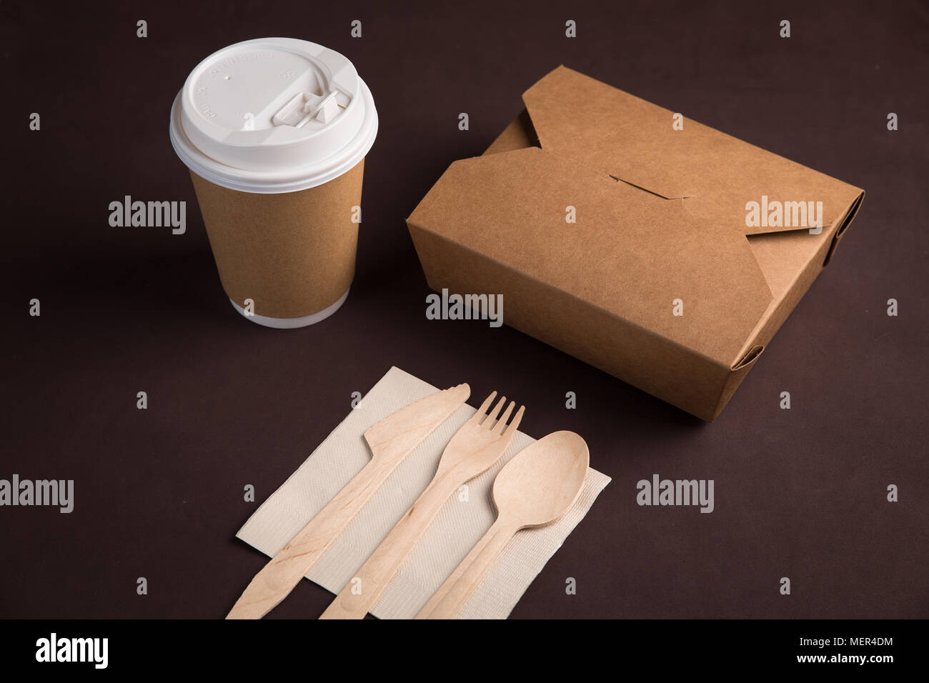 disposable table wares on table Stock Photo - Alamy