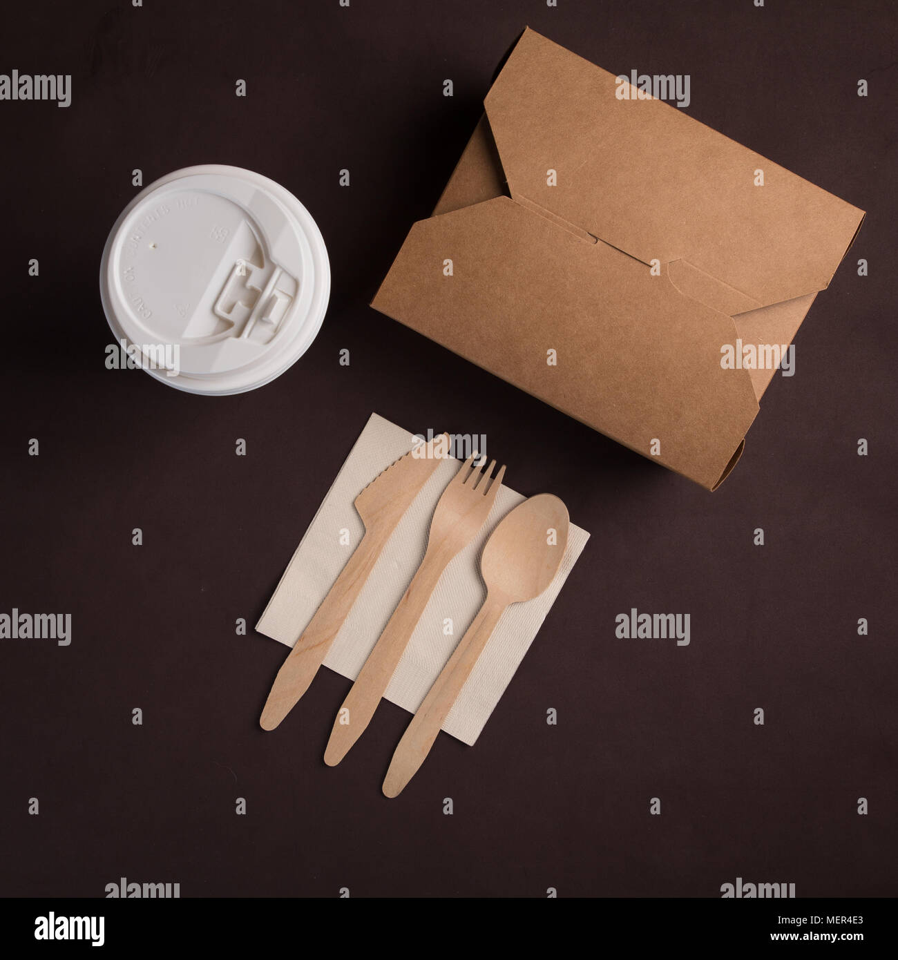 disposable table wares on table Stock Photo - Alamy