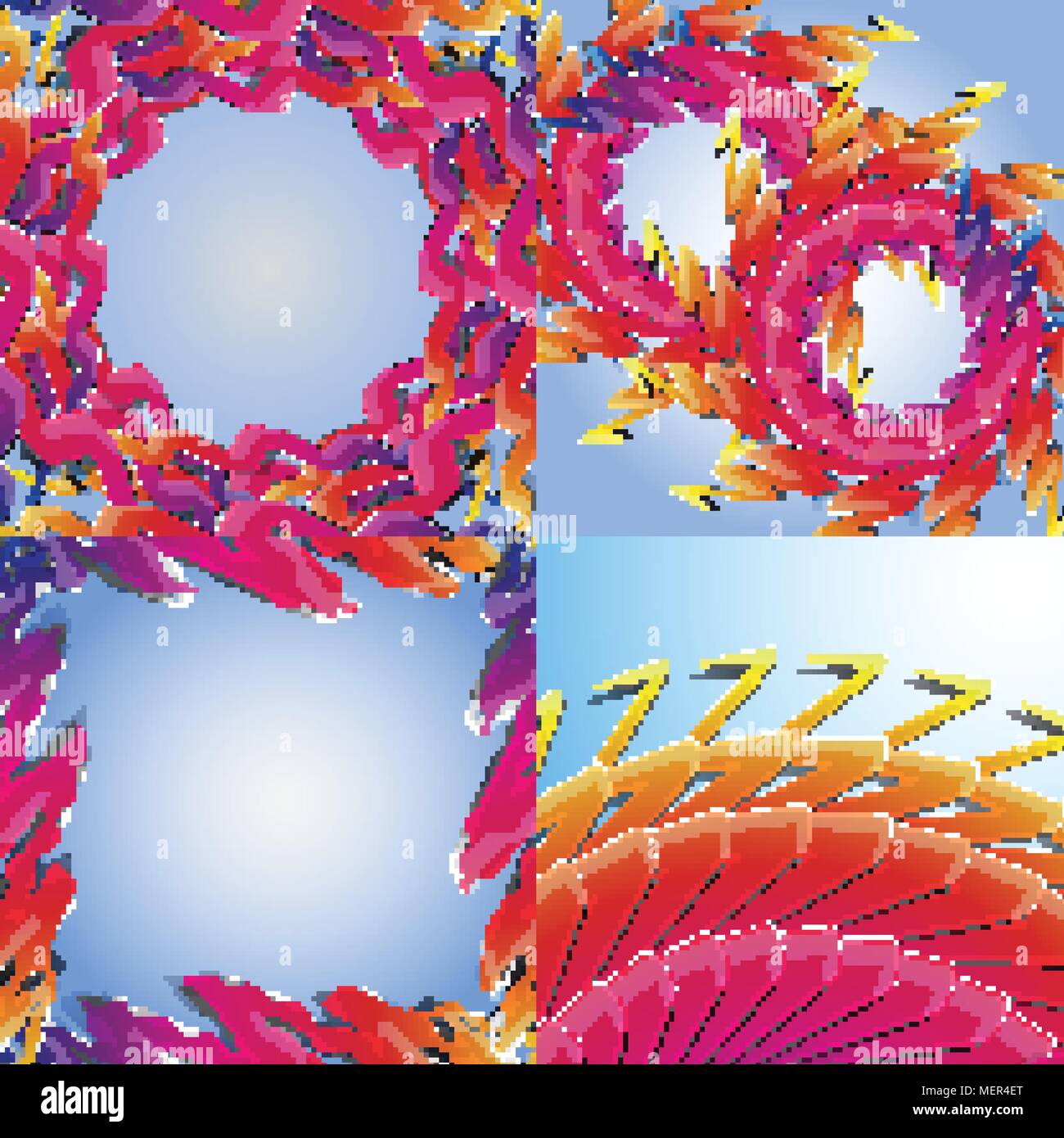 Set of colorful rainbow abstract background. Vector illustration Stock ...