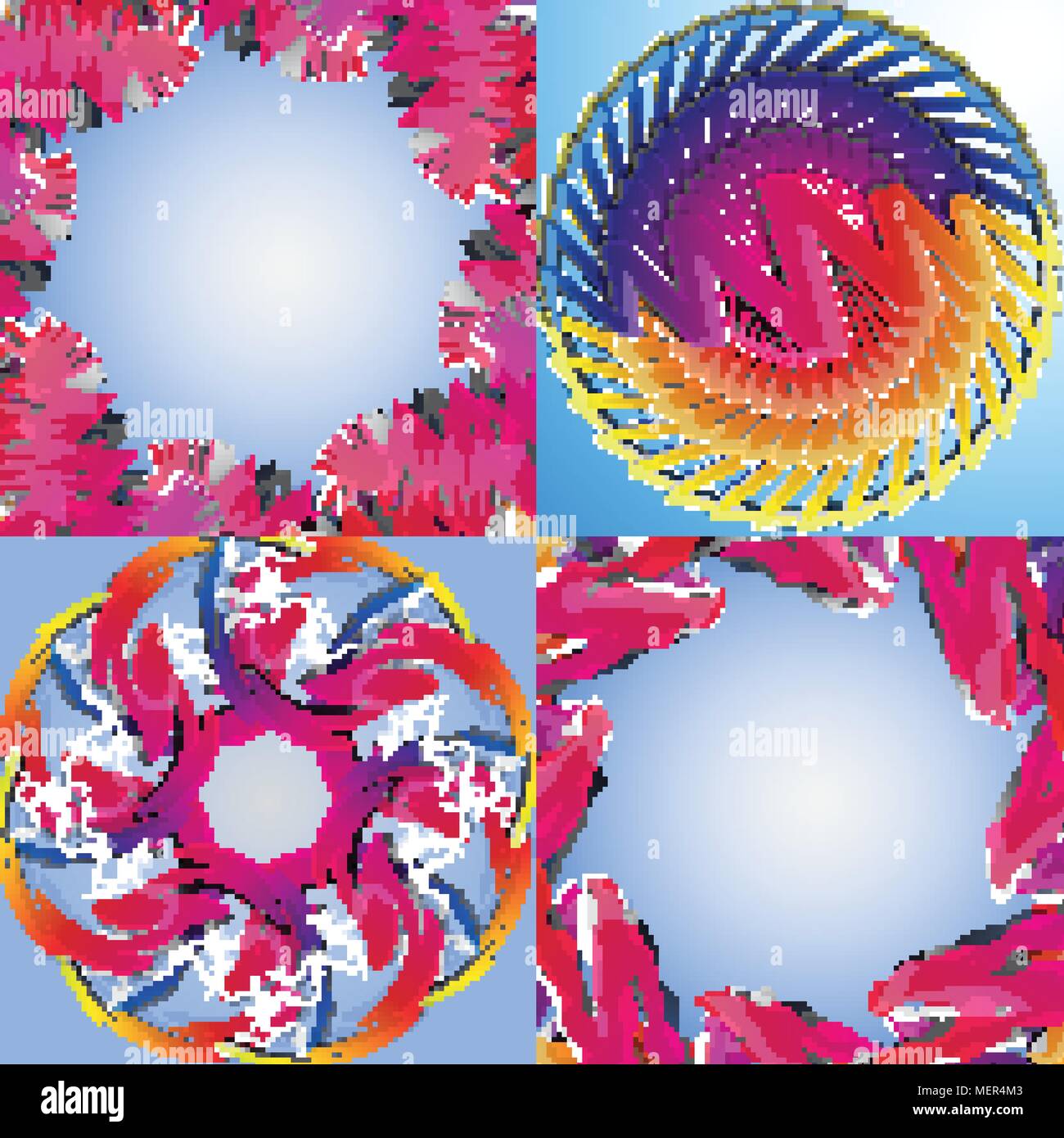 Set of colorful rainbow abstract background. Vector illustration Stock ...