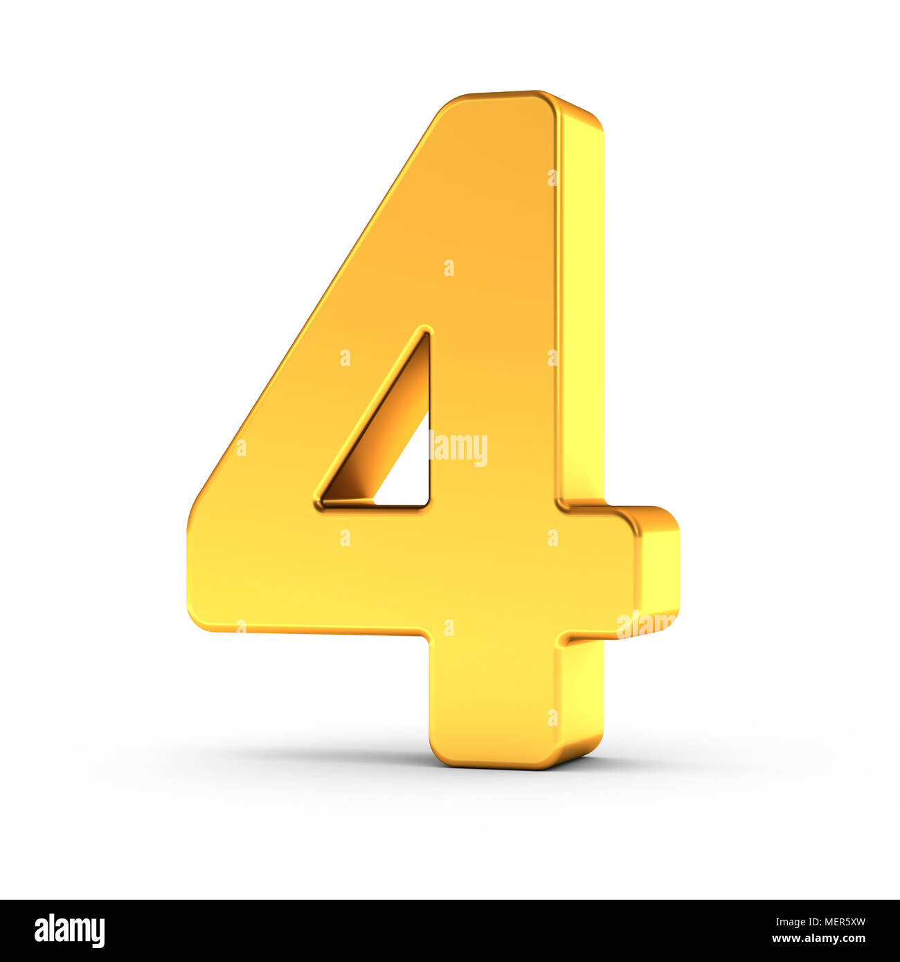3d gold metal number four hi-res stock photography and images - Alamy