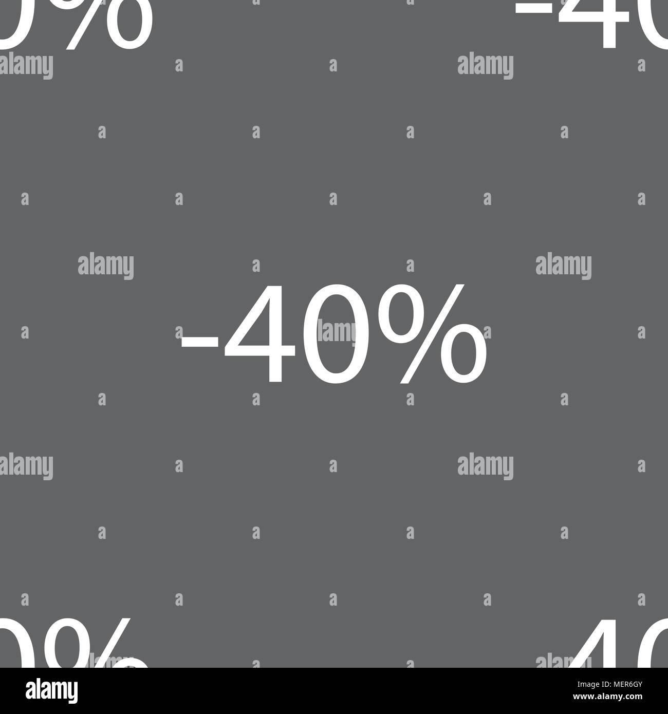 40 percent discount sign icon. Sale symbol. Special offer label ...