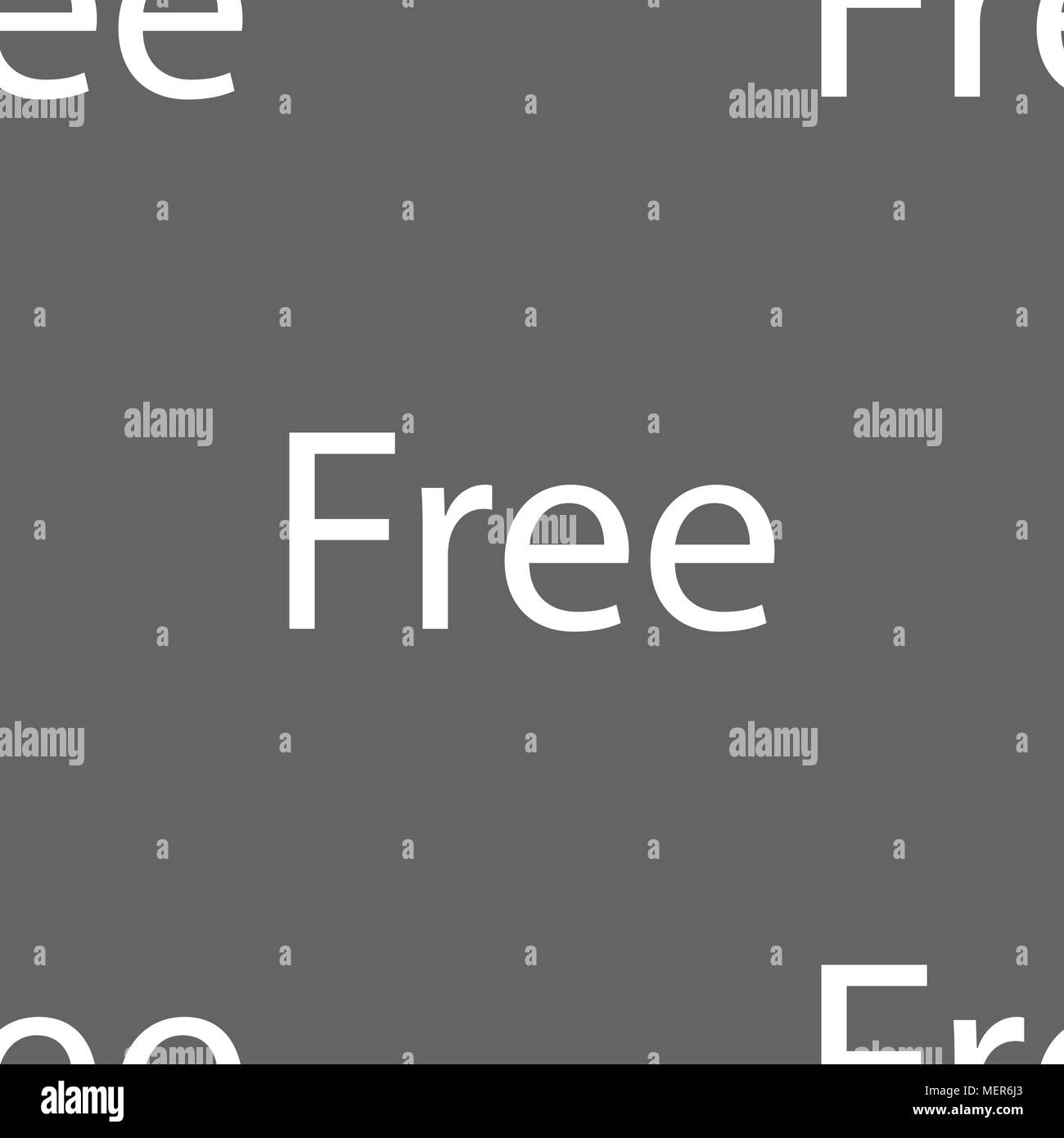 Free sign icon. Special offer symbol. Seamless pattern on a gray ...