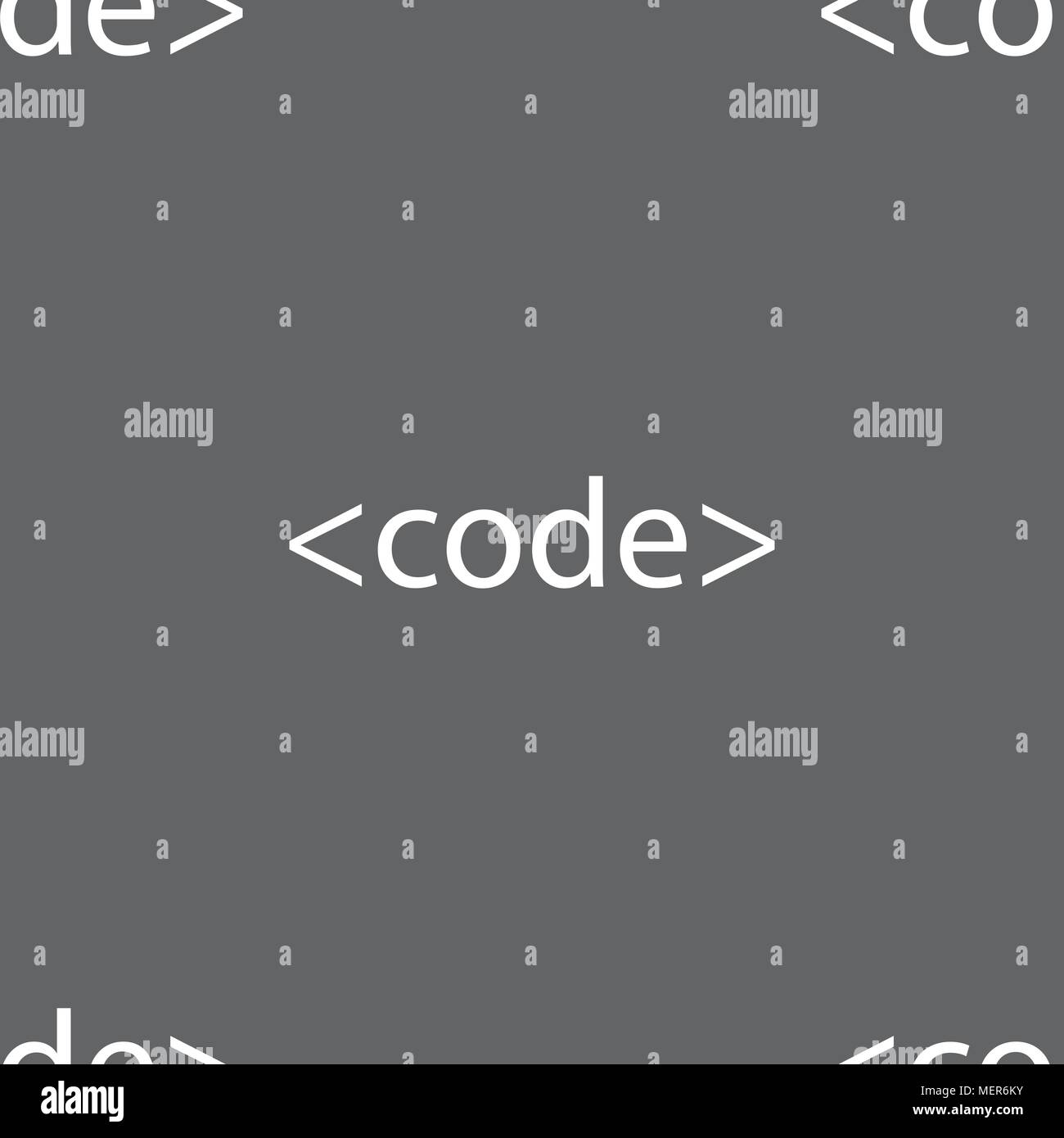 Code sign icon. Programming language symbol. Seamless pattern on a gray ...