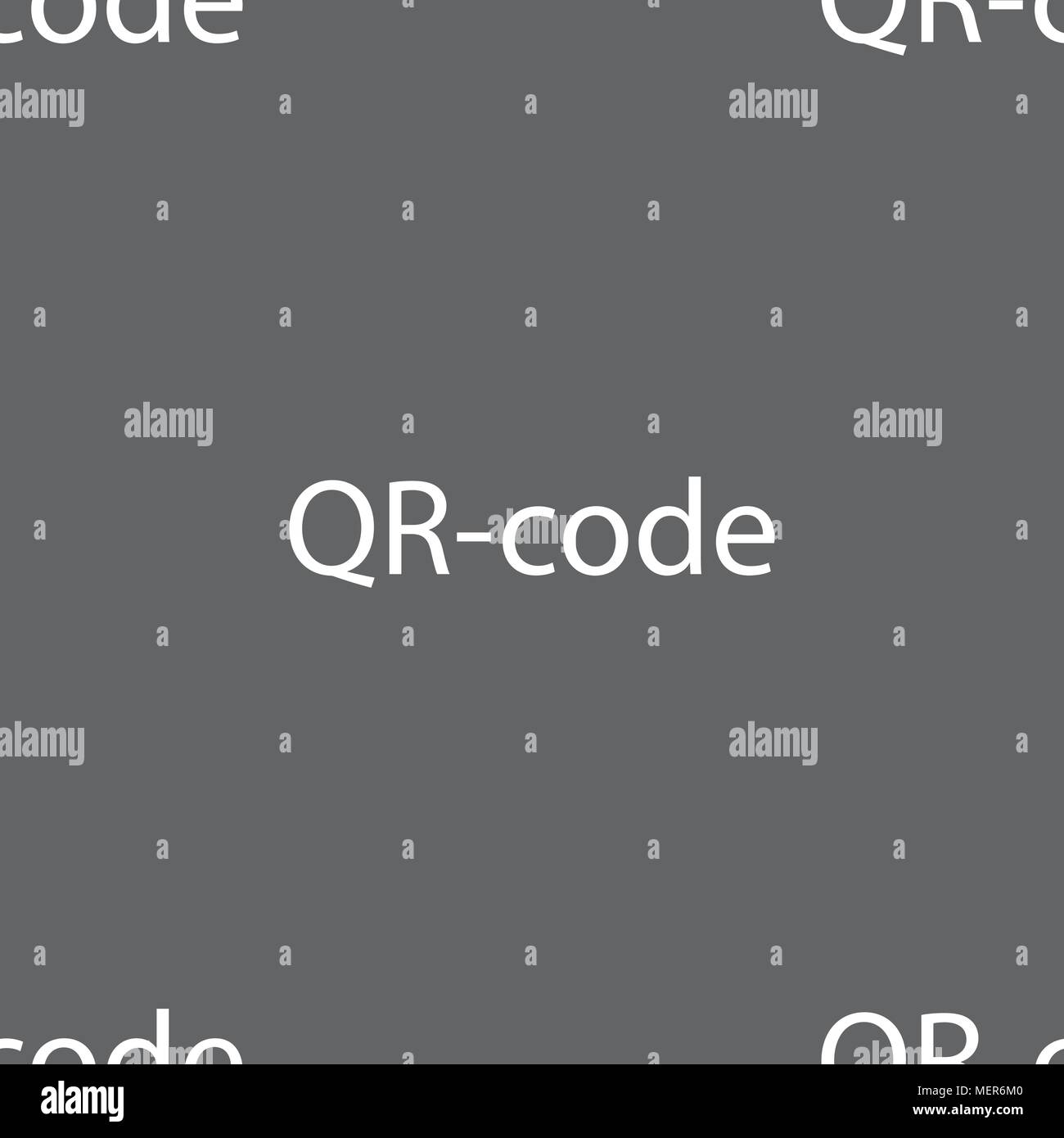Qr code sign icon. Scan code symbol. Seamless pattern on a gray ...