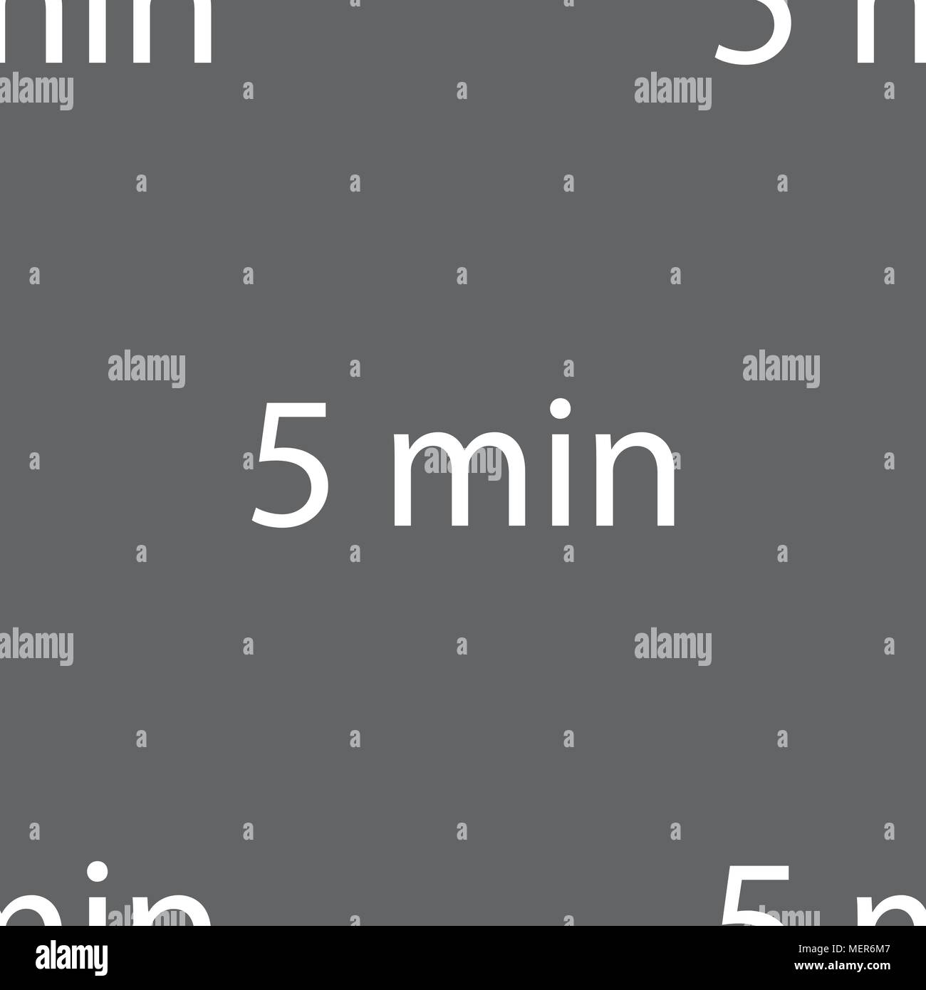 5 minutes sign icon. Seamless pattern on a gray background. Vector ...