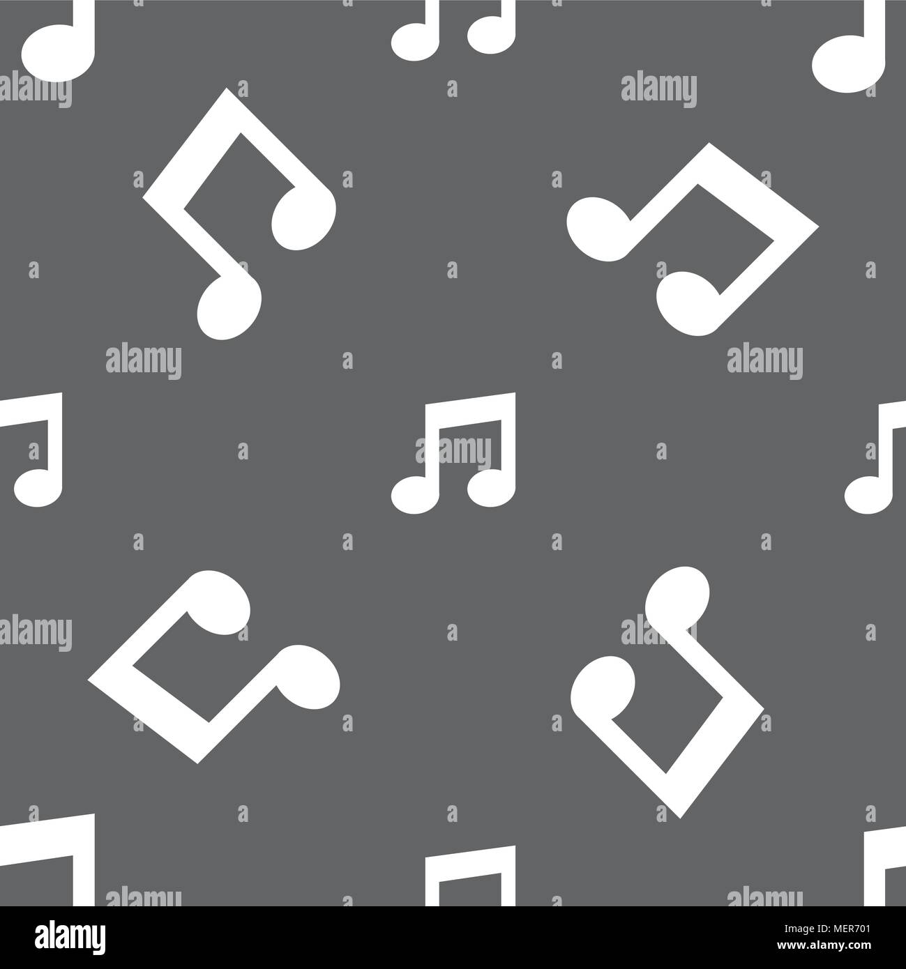 Music note sign icon. Musical symbol. Seamless pattern on a gray ...