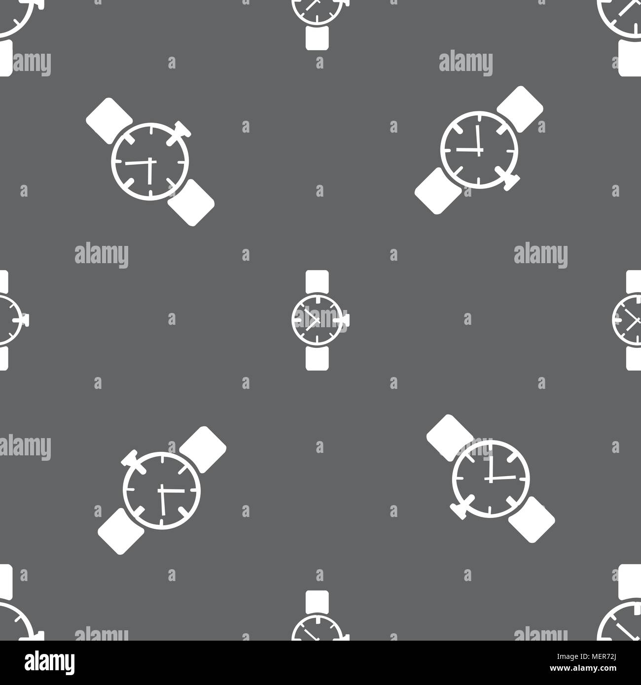 watches icon symbol . Seamless pattern on a gray background. Vector ...