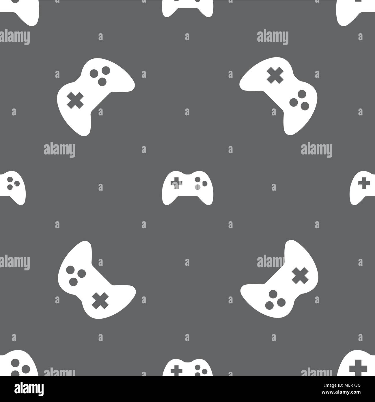 Joystick sign icon. Video game symbol. Seamless pattern on a gray ...