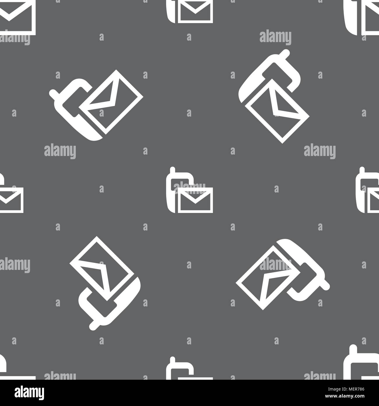 Mail icon. Envelope symbol. Message sms sign. Seamless pattern on a ...