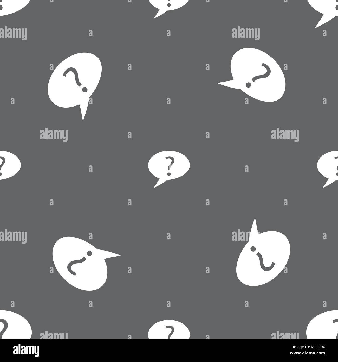 Question mark sign icon. Help speech bubble symbol. FAQ sign. Seamless ...