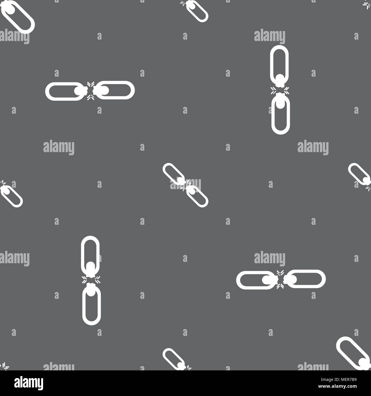 Broken connection flat single icon. Seamless pattern on a gray ...
