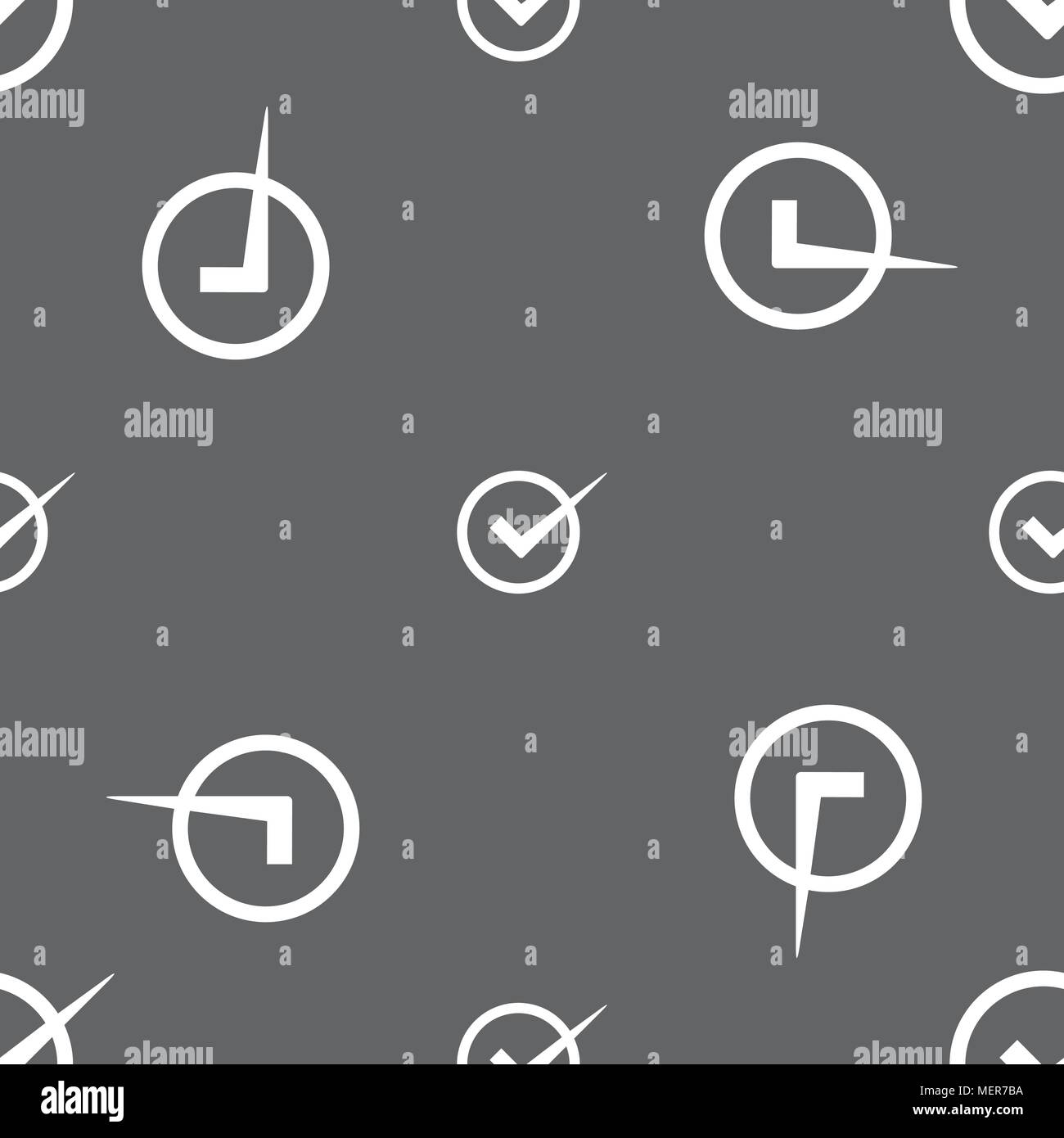 Check mark sign icon. Checkbox button. Seamless pattern on a gray ...