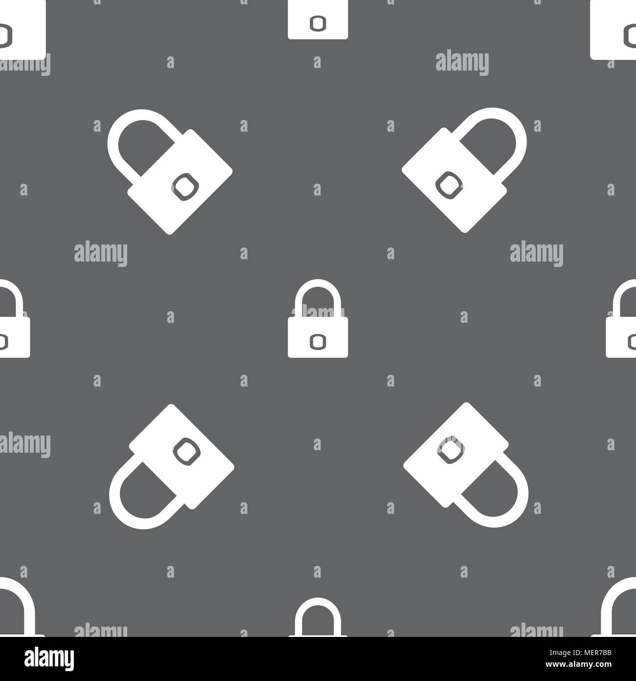 Lock sign icon. Locker symbol. Seamless pattern on a gray background ...
