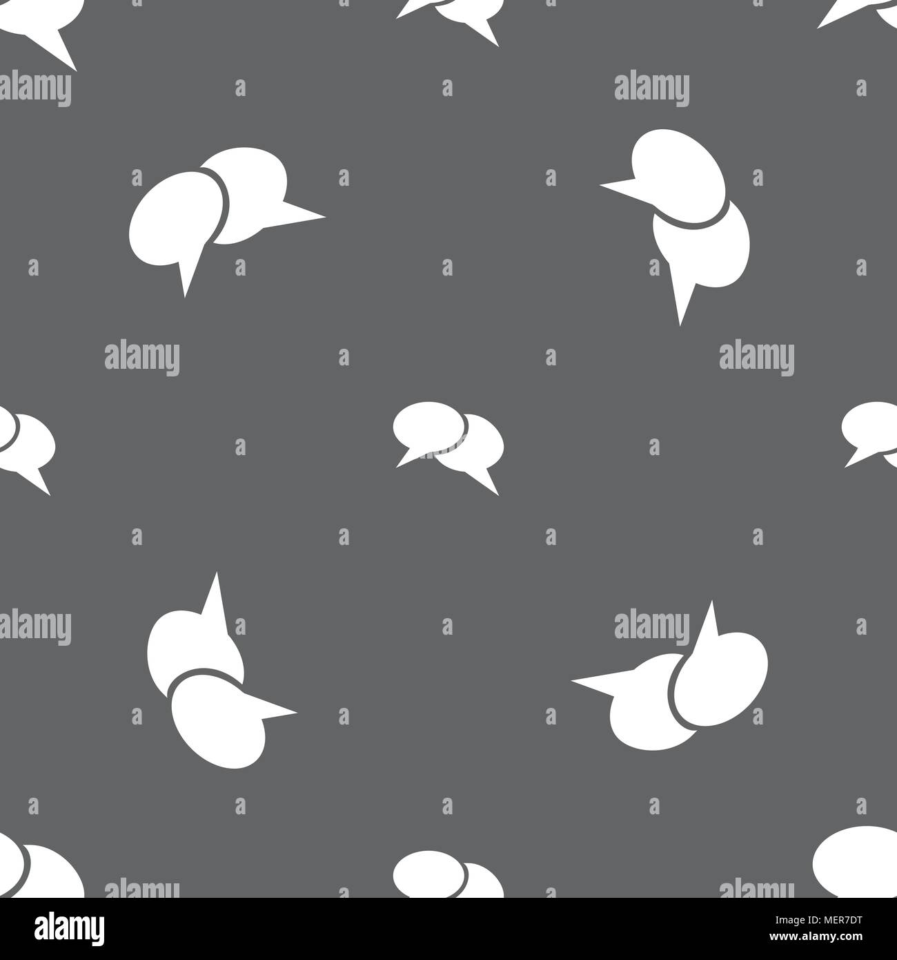 Speech bubble icons. Think cloud symbols. Seamless pattern on a gray ...