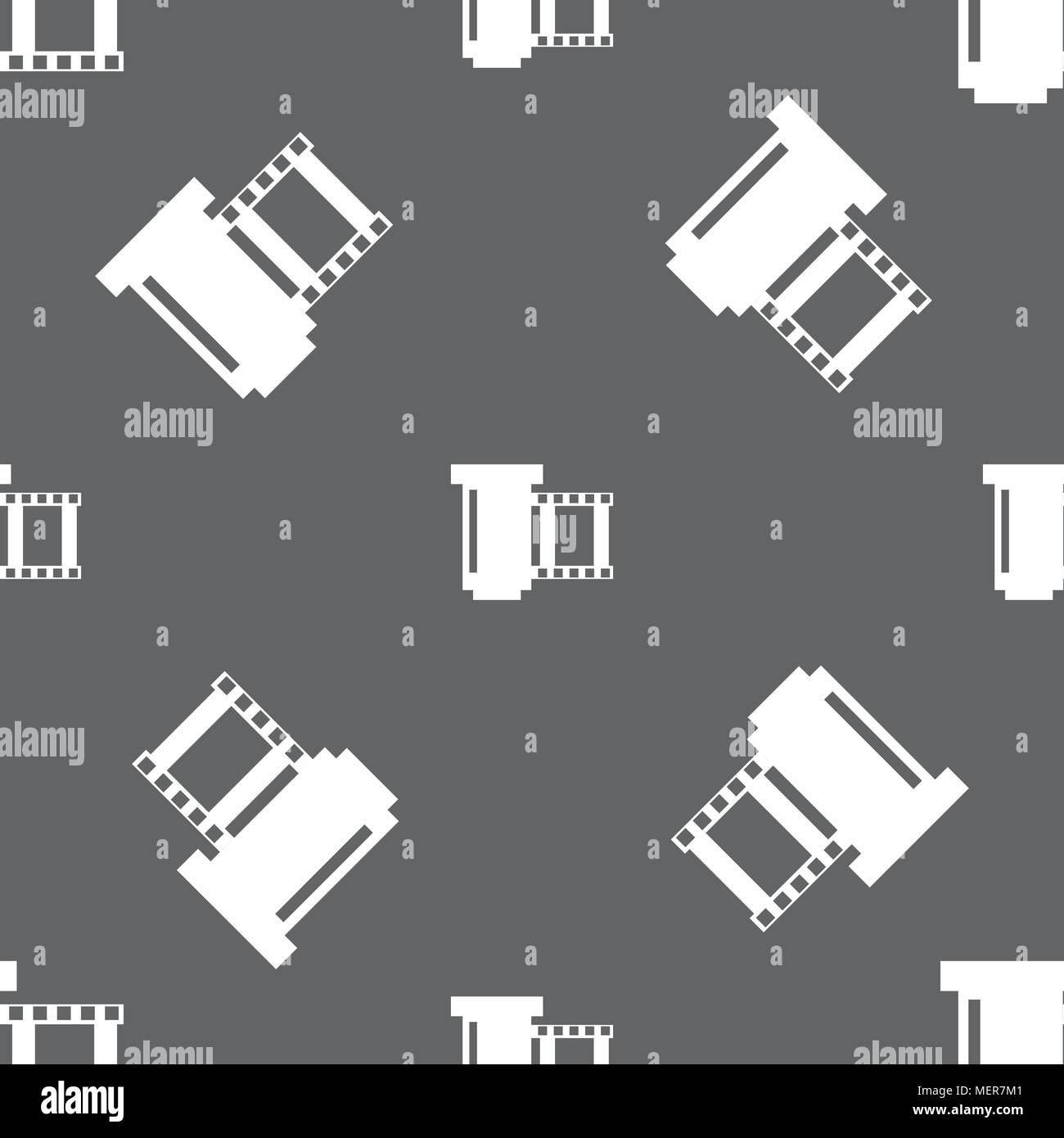 negative films icon symbol.. Seamless pattern on a gray background ...
