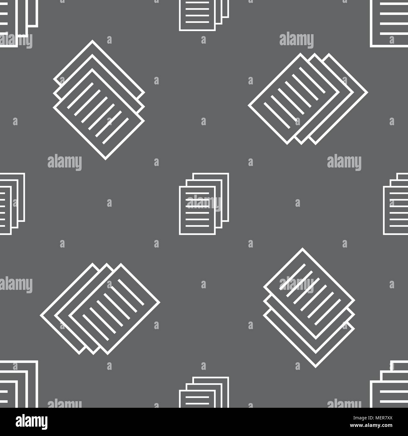 Copy File Sign Icon Duplicate Document Symbol Seamless Pattern On A Gray Background Vector