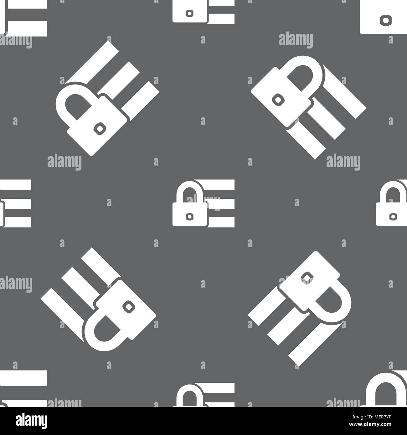 Lock, login icon sign. Seamless pattern on a gray background. Vector ...
