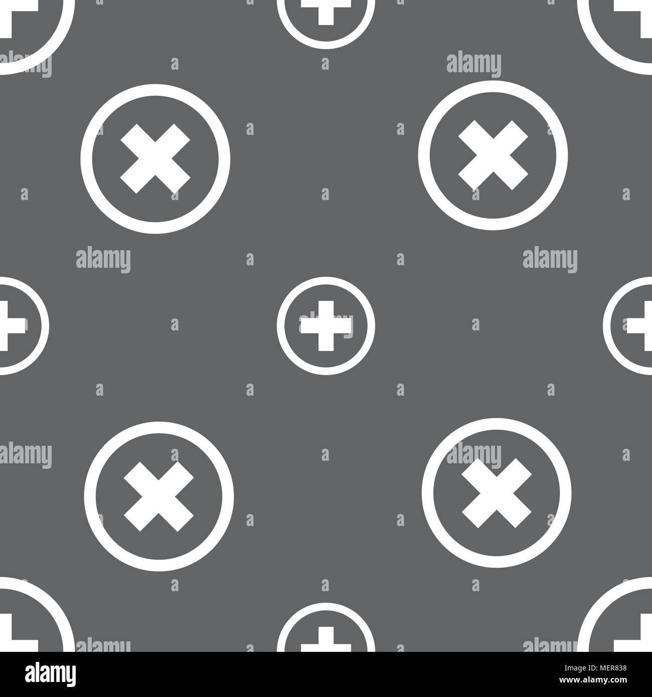 Plus, Positive, zoom icon sign. Seamless pattern on a gray background ...