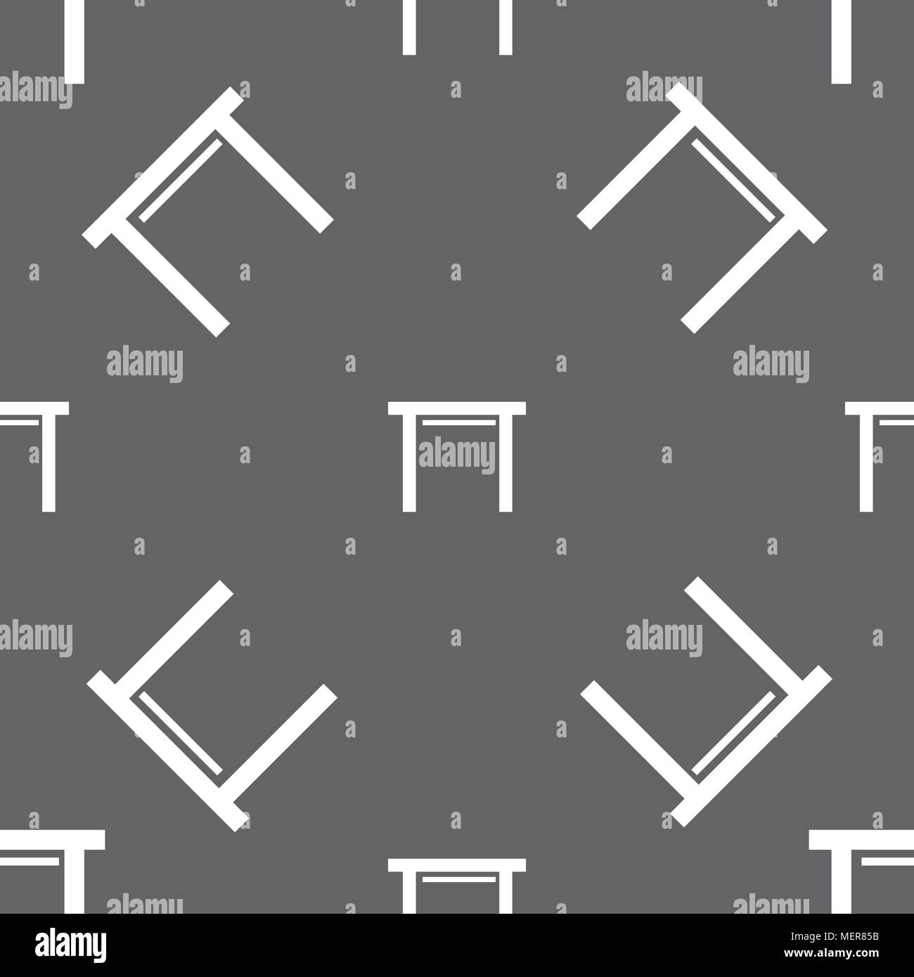 stool seat icon sign. Seamless pattern on a gray background. Vector ...