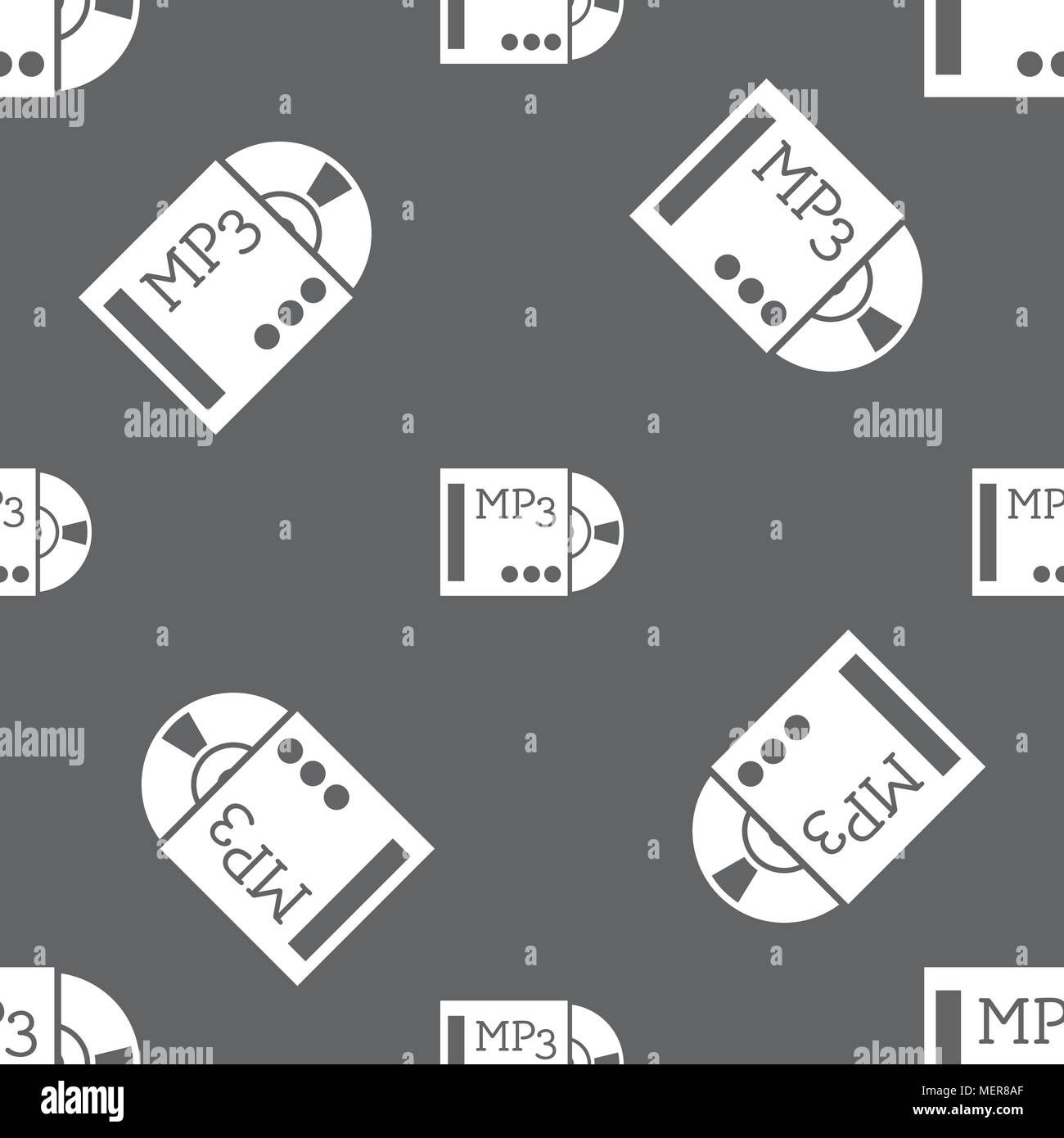 mp3 player icon sign. Seamless pattern on a gray background. Vector ...