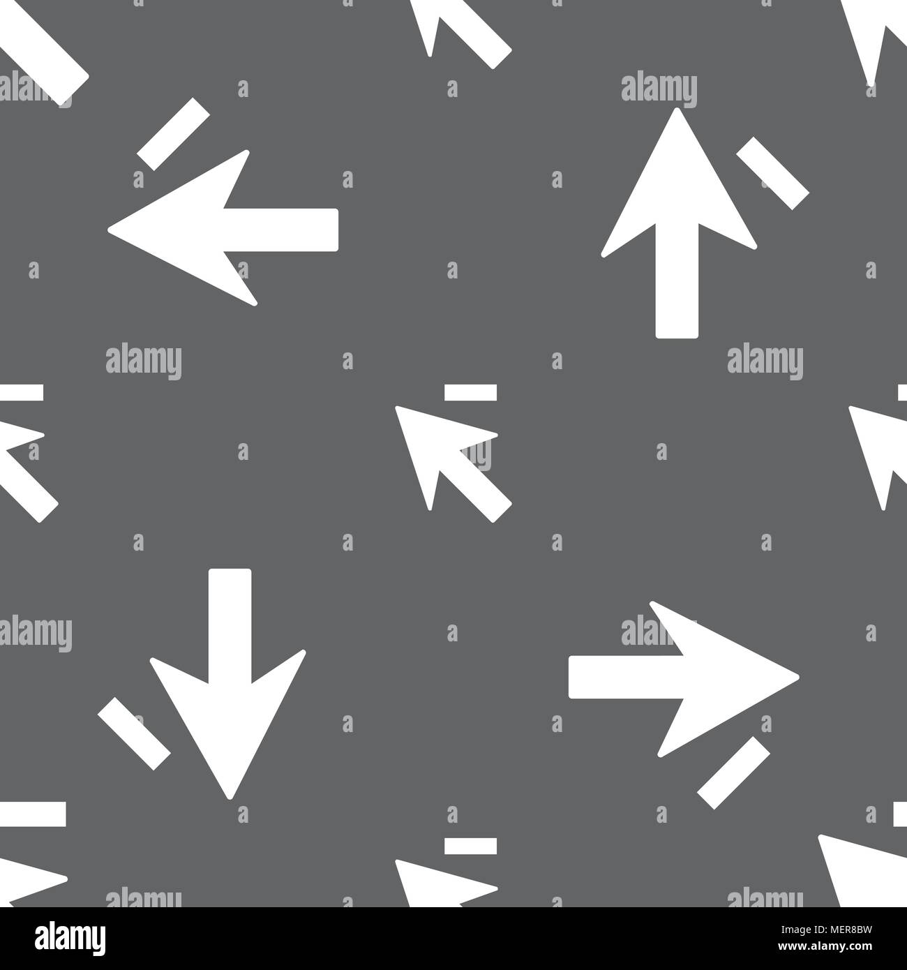 Cursor, arrow minus icon sign. Seamless pattern on a gray background ...