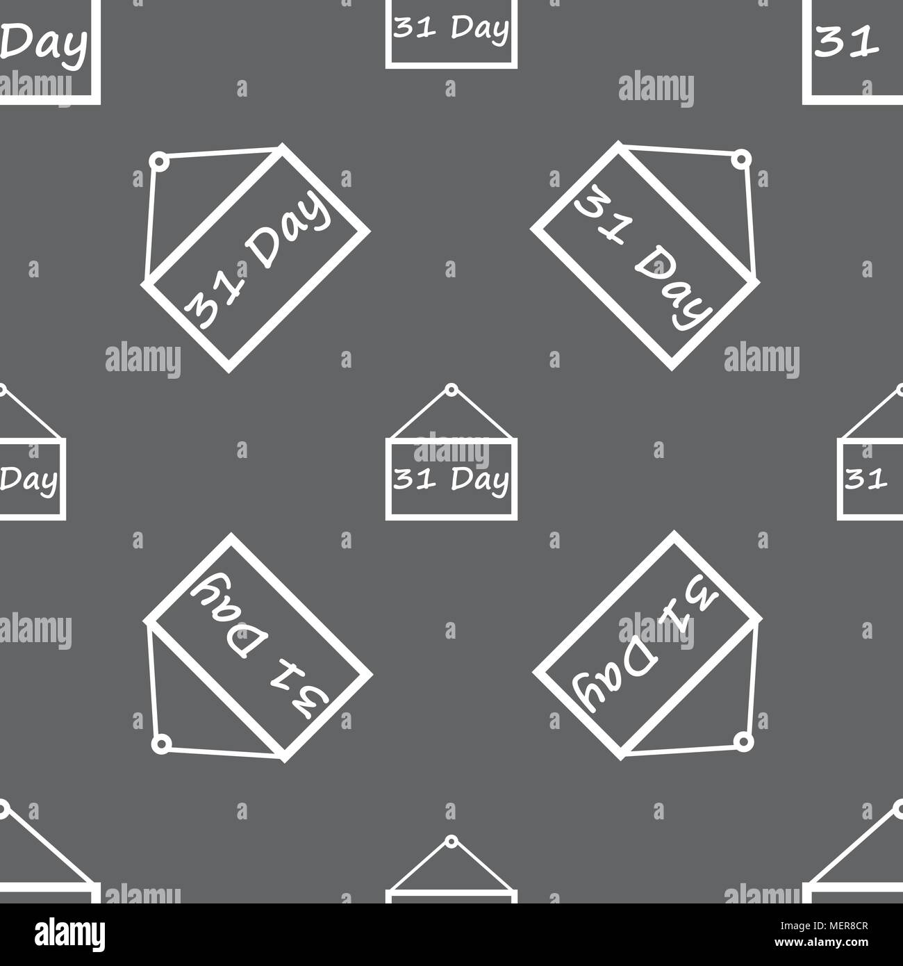 Calendar day, 31 days icon sign. Seamless pattern on a gray background ...