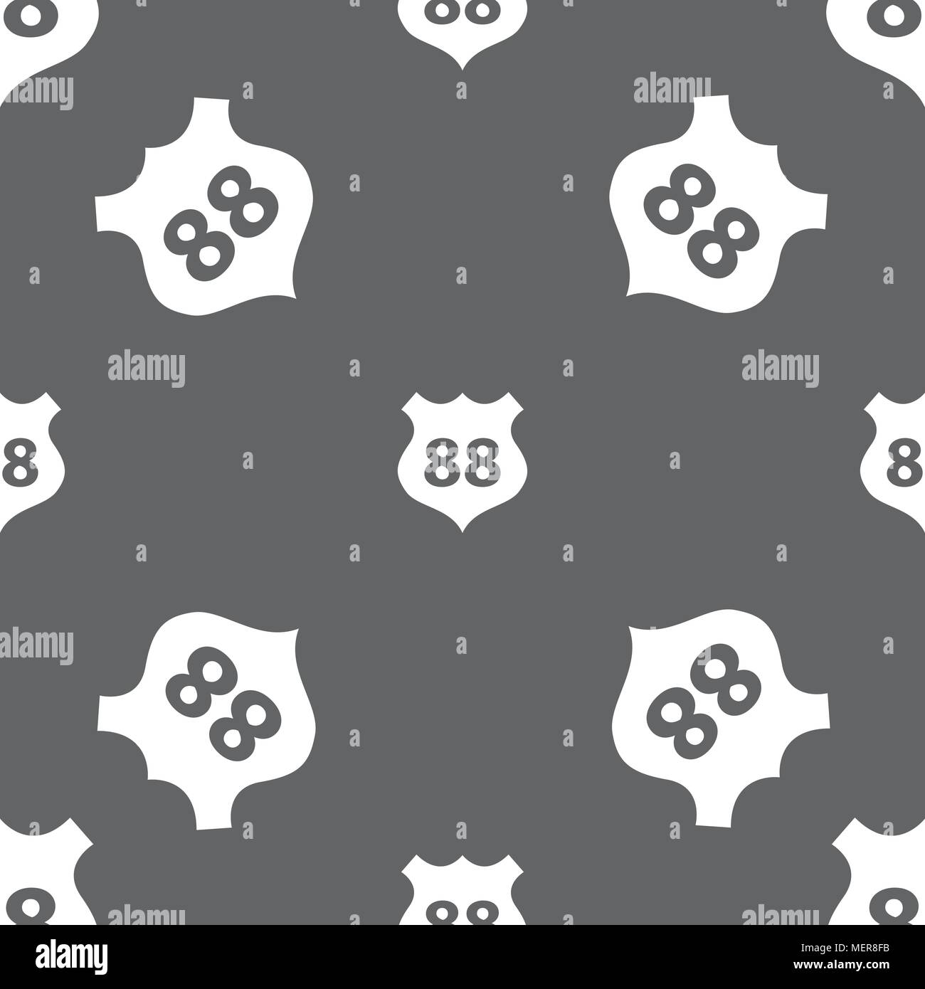 Route 88 highway icon sign. Seamless pattern on a gray background ...