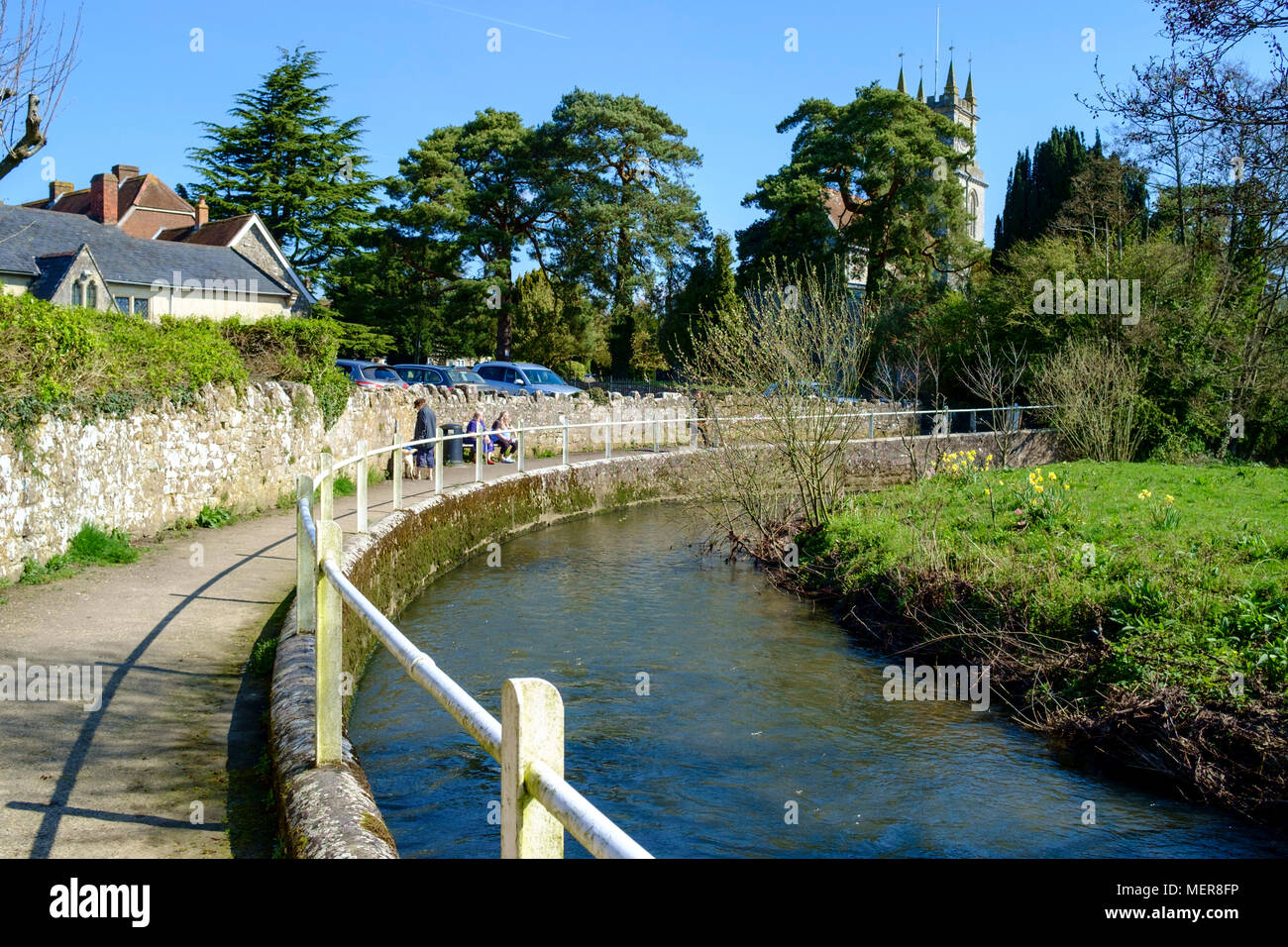 Tisbury,a wiltshire village near salisbury. England UK the river nadder ...
