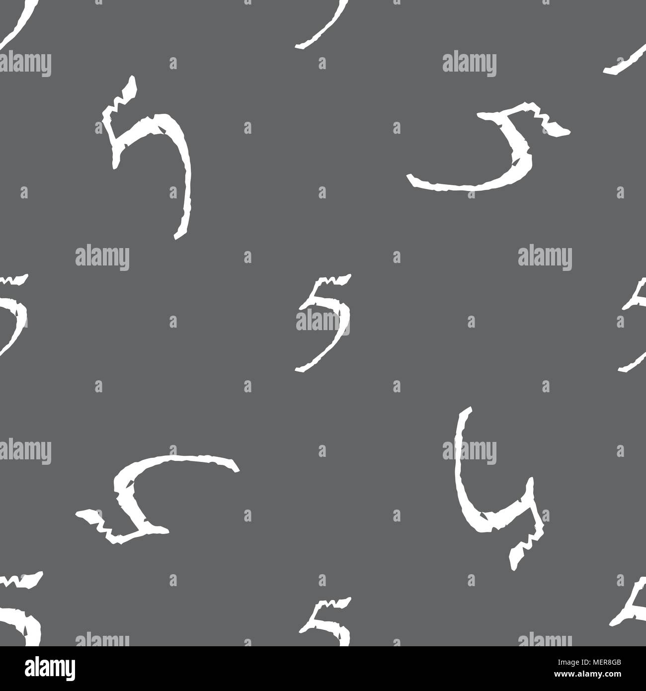number five icon sign. Seamless pattern on a gray background. Vector ...