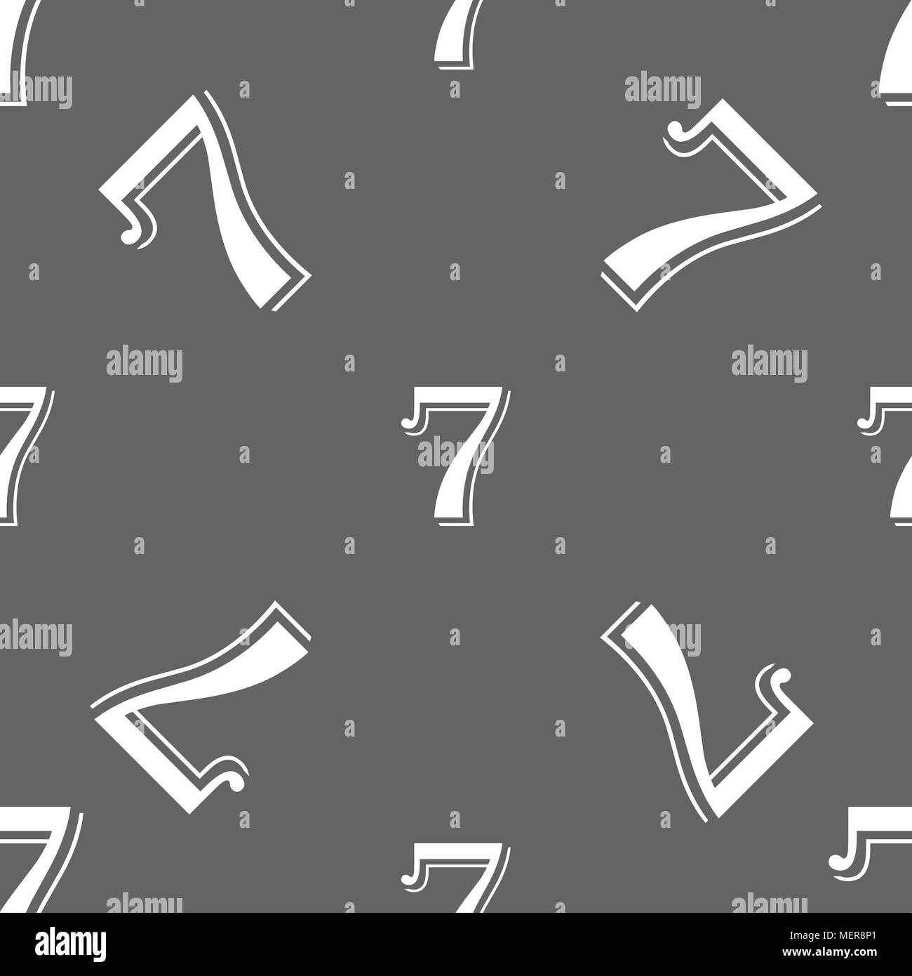 number seven icon sign. Seamless pattern on a gray background. Vector ...