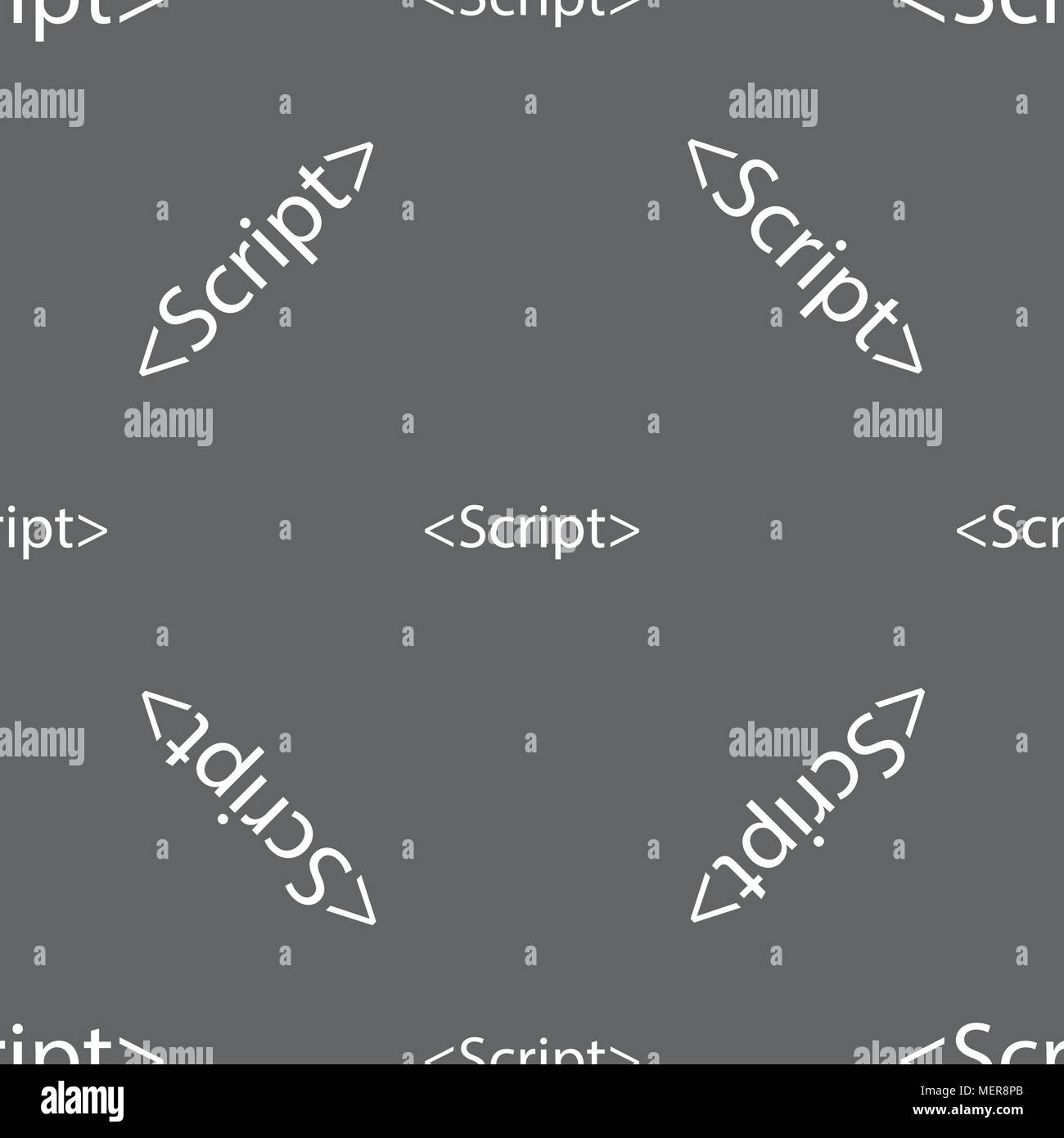 Script Sign Icon Javascript Code Symbol Seamless Pattern On A Gray