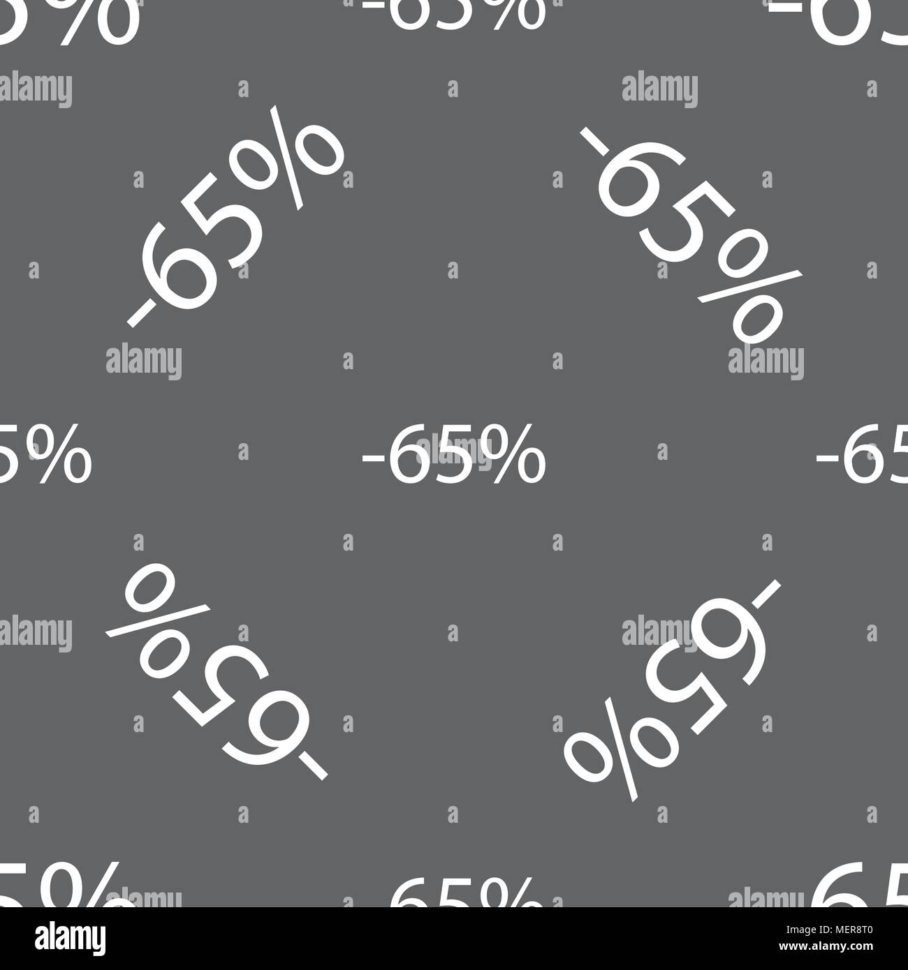 65 percent discount sign icon. Sale symbol. Special offer label ...