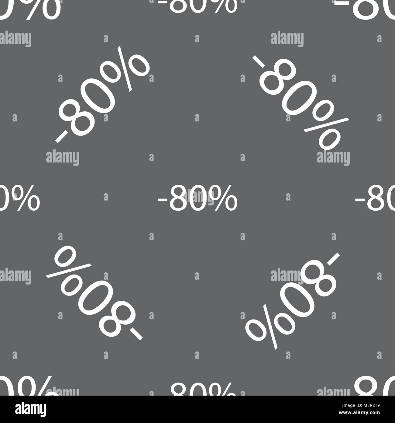 80 percent discount sign icon. Sale symbol. Special offer label ...