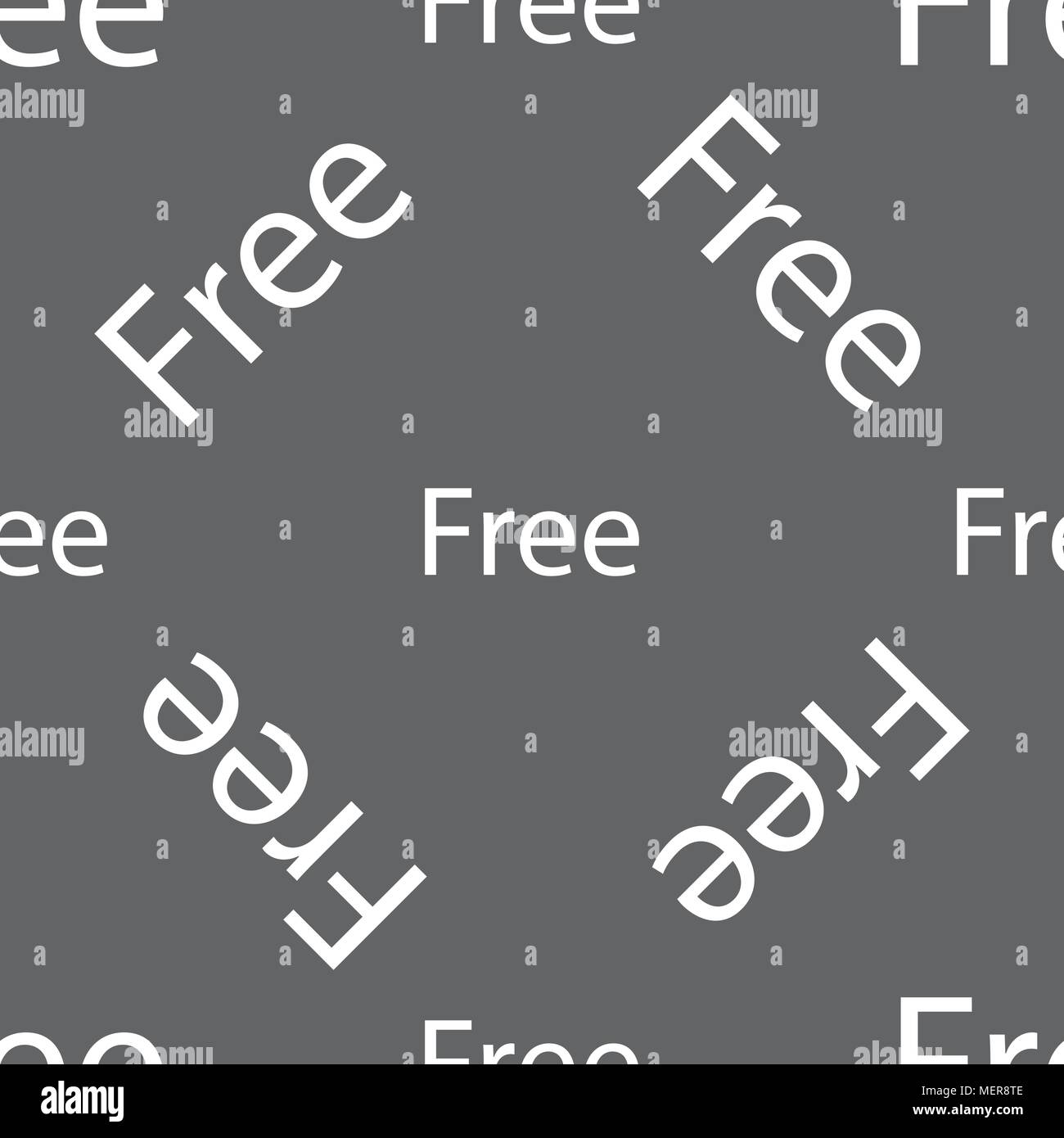 Free sign icon. Special offer symbol. Seamless pattern on a gray ...