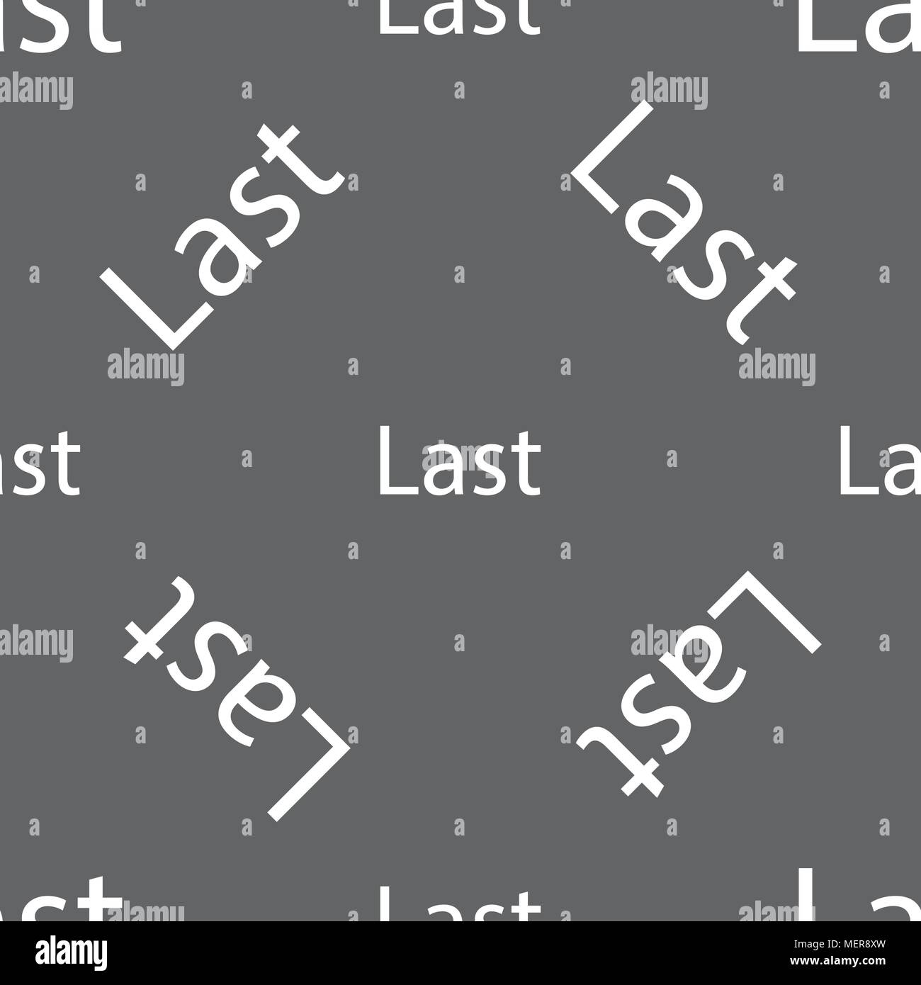 Last sign icon. Navigation symbol. Seamless pattern on a gray ...