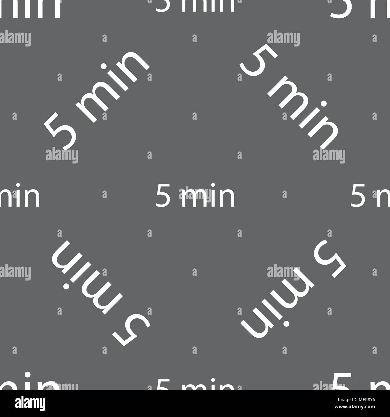 5 minutes sign icon. Seamless pattern on a gray background. Vector ...