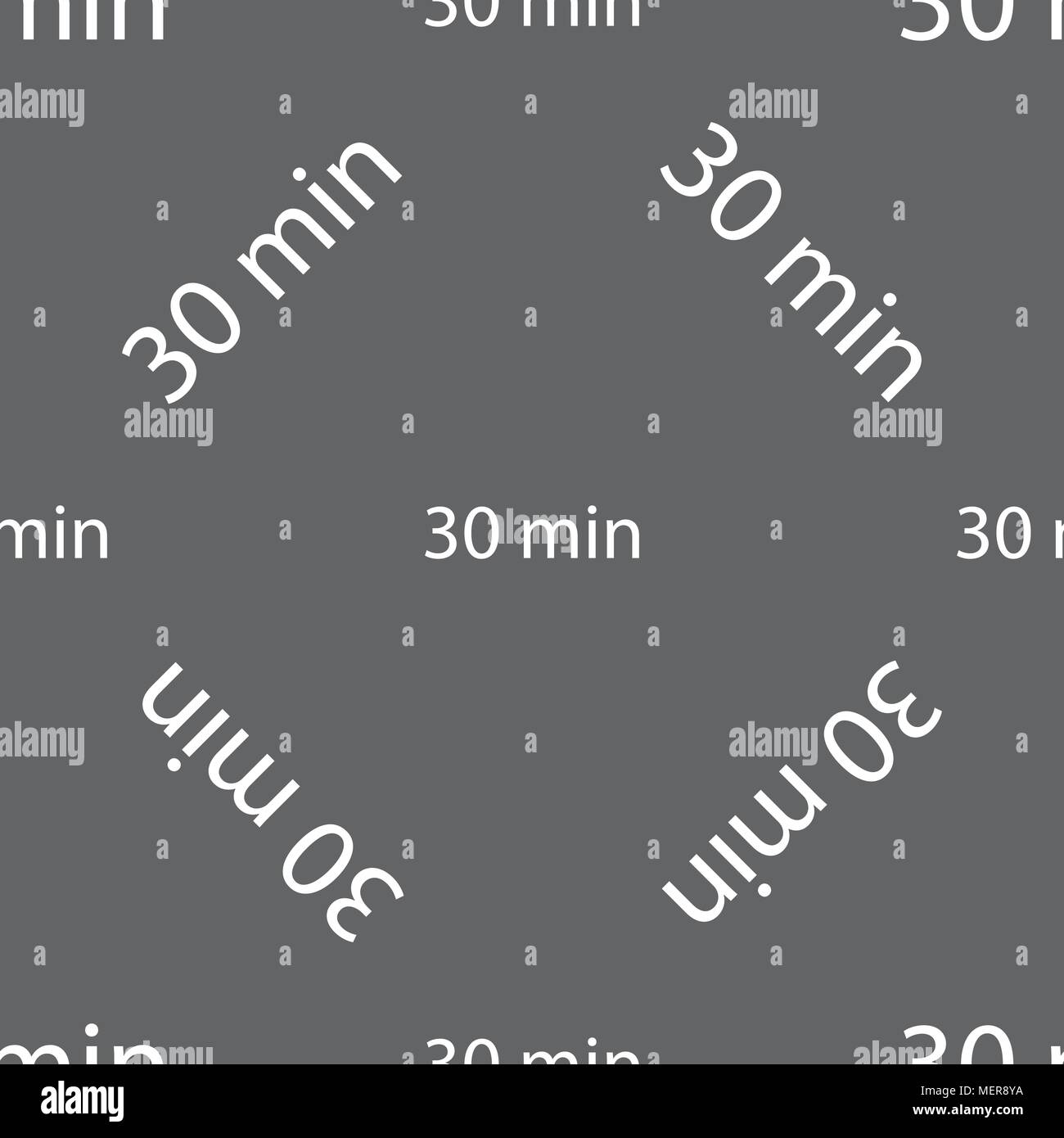 30 minutes sign icon. Seamless pattern on a gray background. Vector ...