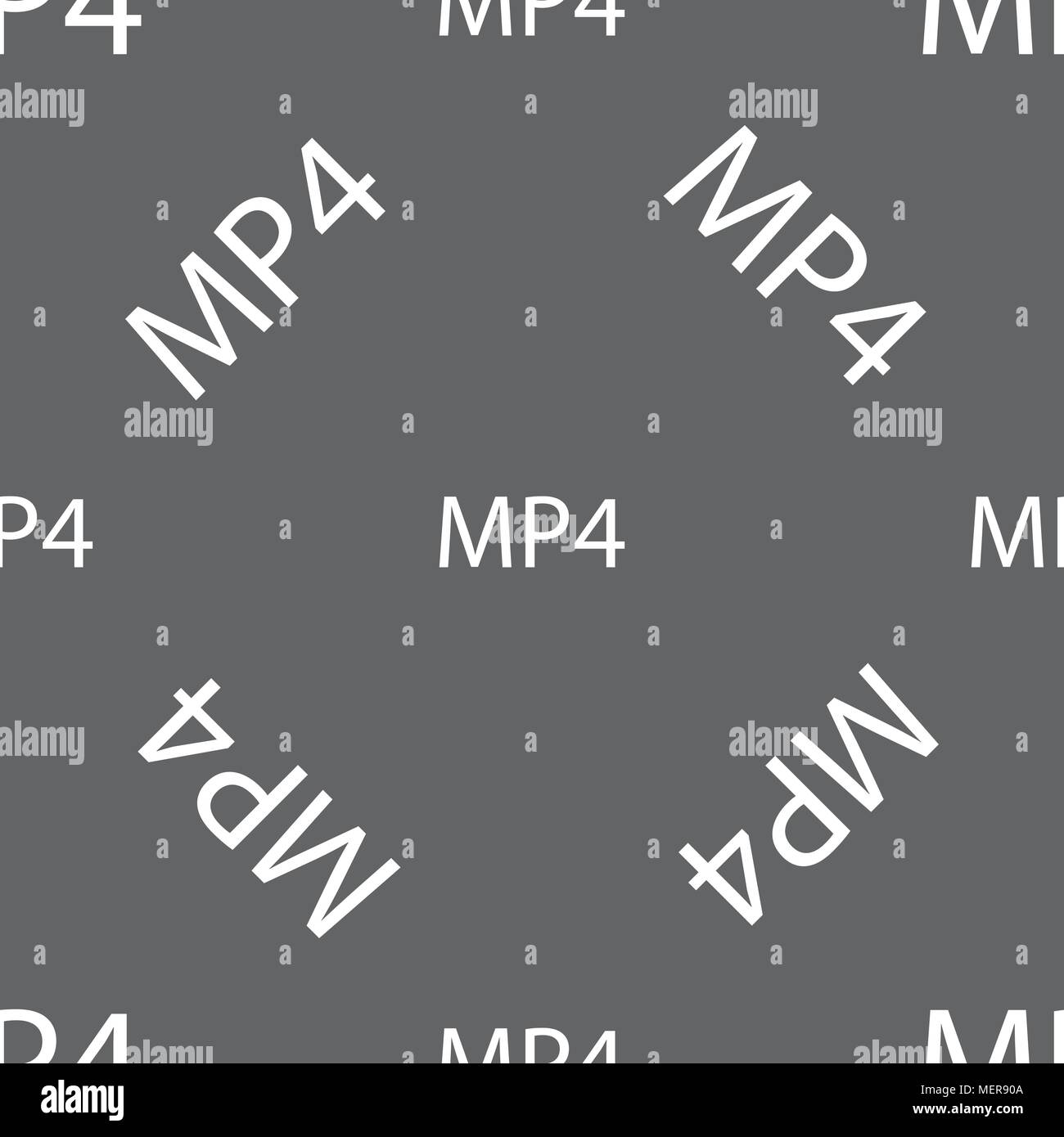 Mpeg4 video format sign icon. symbol. Seamless pattern on a gray ...